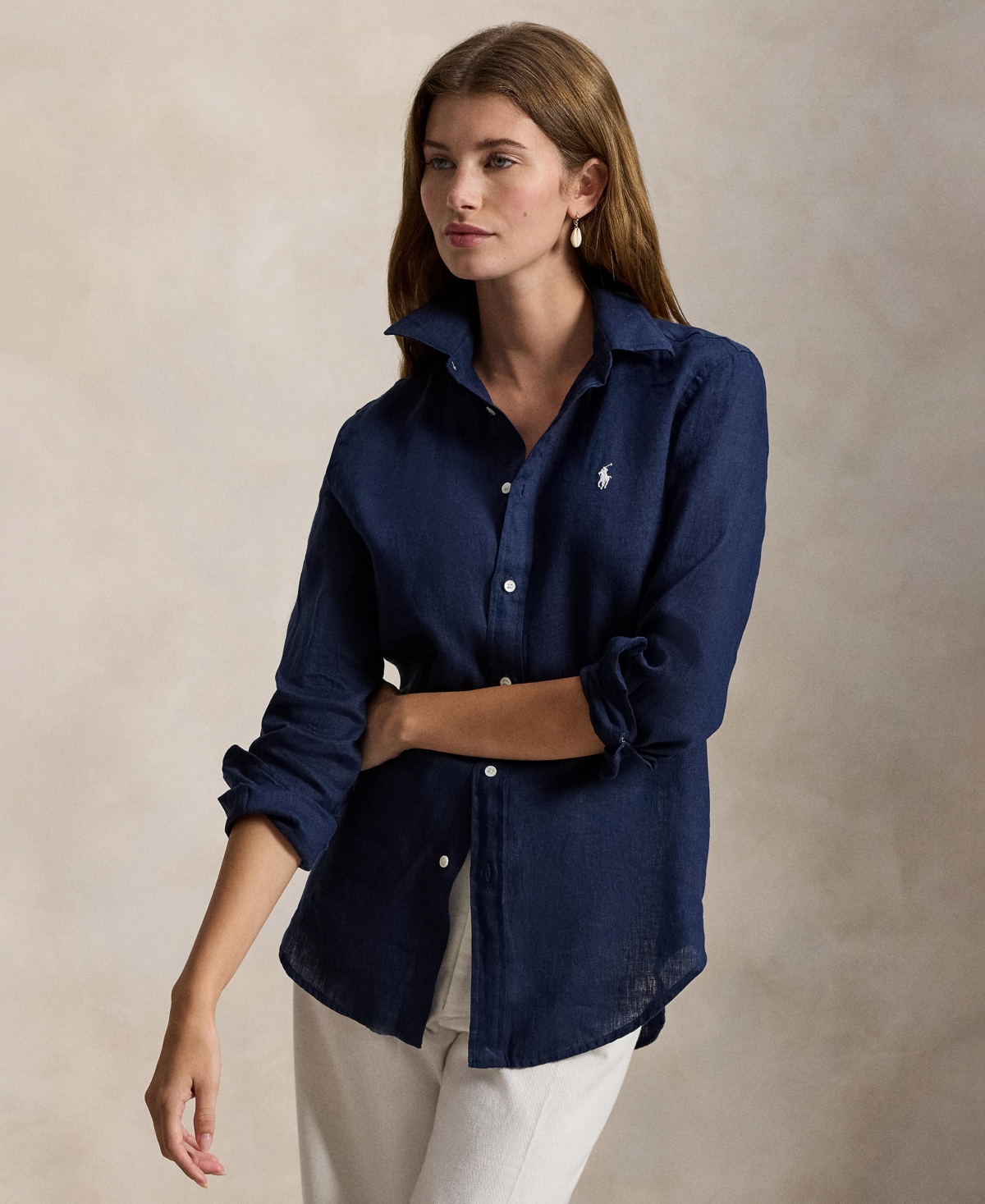 Click here for Polo Ralph Lauren Womens Classic-Fit 100 Linen Shi... prices