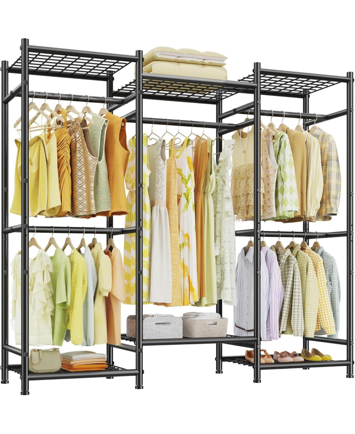 Click here for Raybee Portable Closet Clothes Rack with 5 Hang Ro... prices