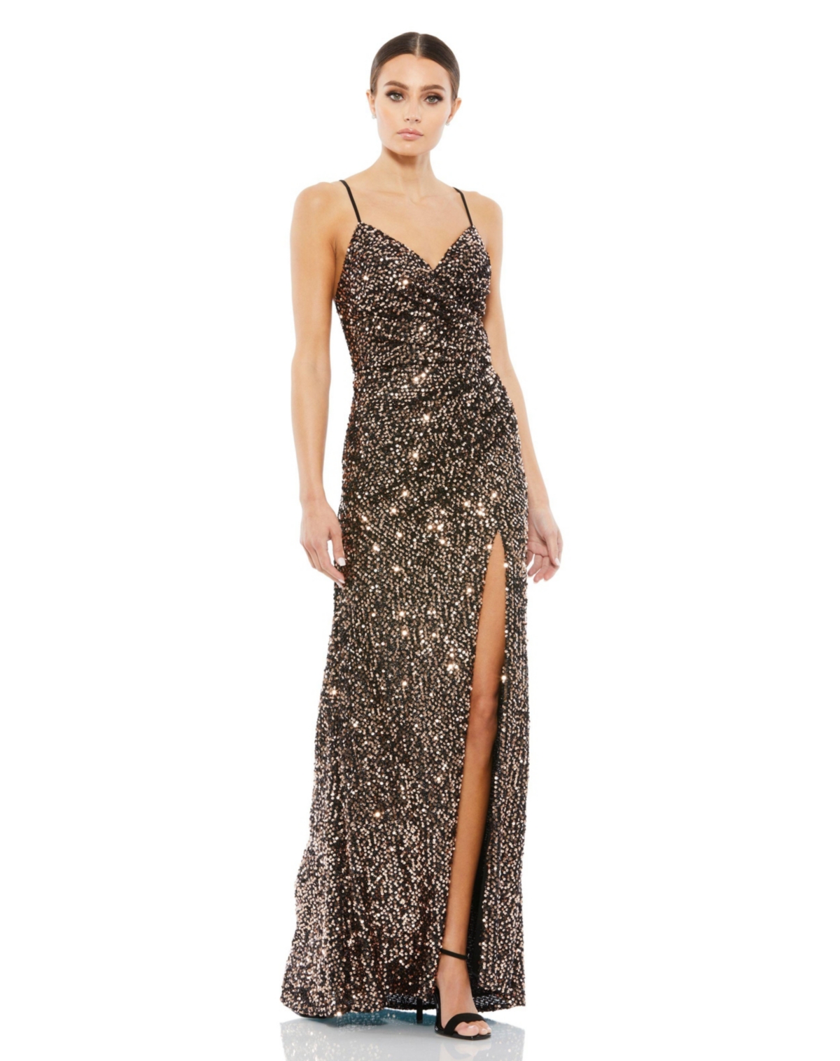 Click here for Mac Duggal Womens Ieena Sequined Gather Waist Gown... prices