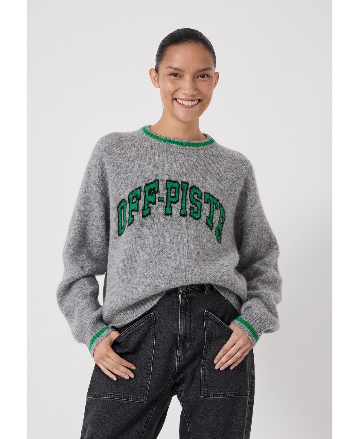 Click here for Hush Womens Ellis Wool Blend Off-Piste Motif Sweat... prices