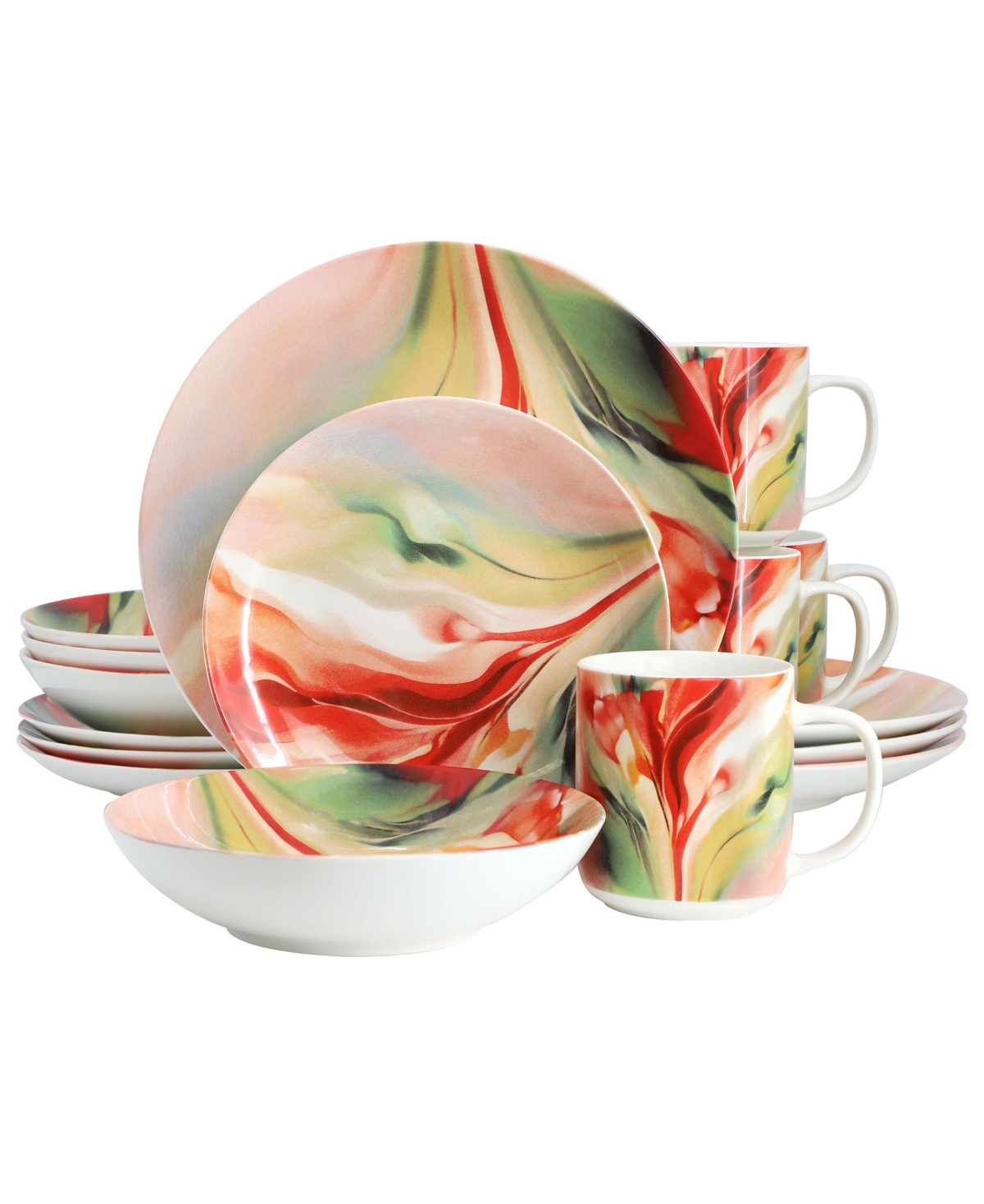 Click here for Elama Autumn Storm 16-Pc. Dinnerware Set  Service... prices
