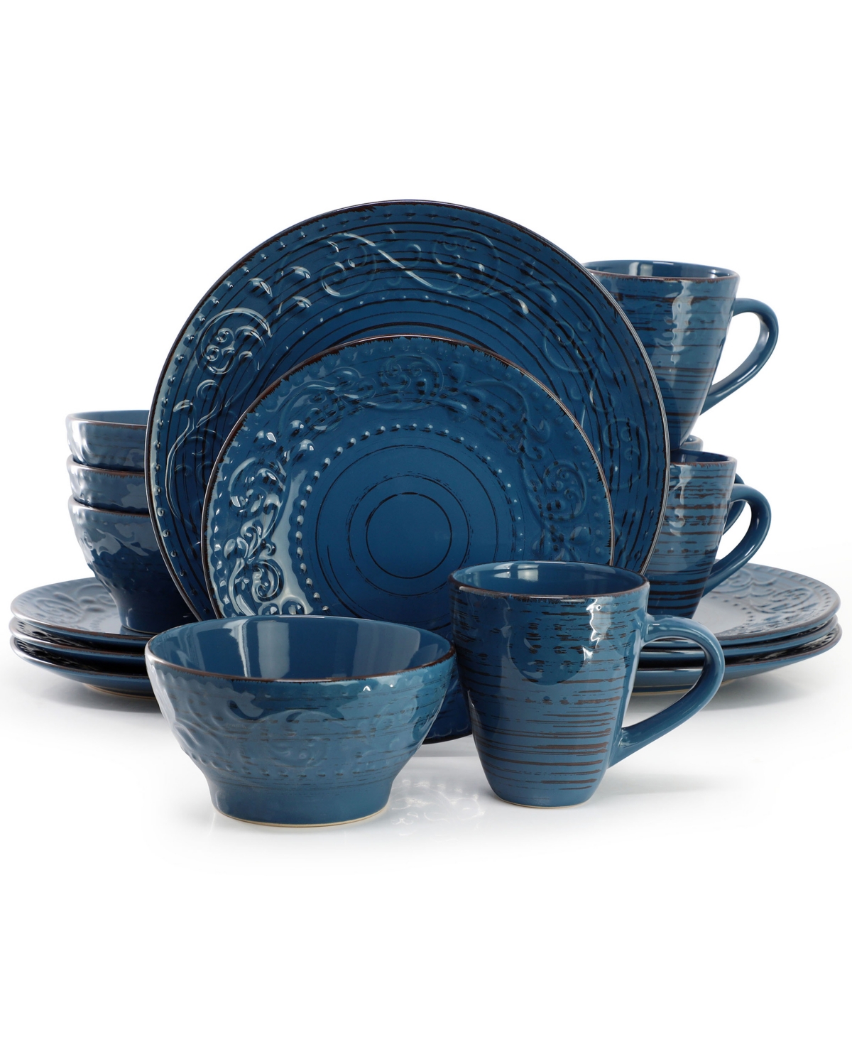 Click here for Elama Malibu 16-Pc. Dinnerware Set  Service For 4... prices