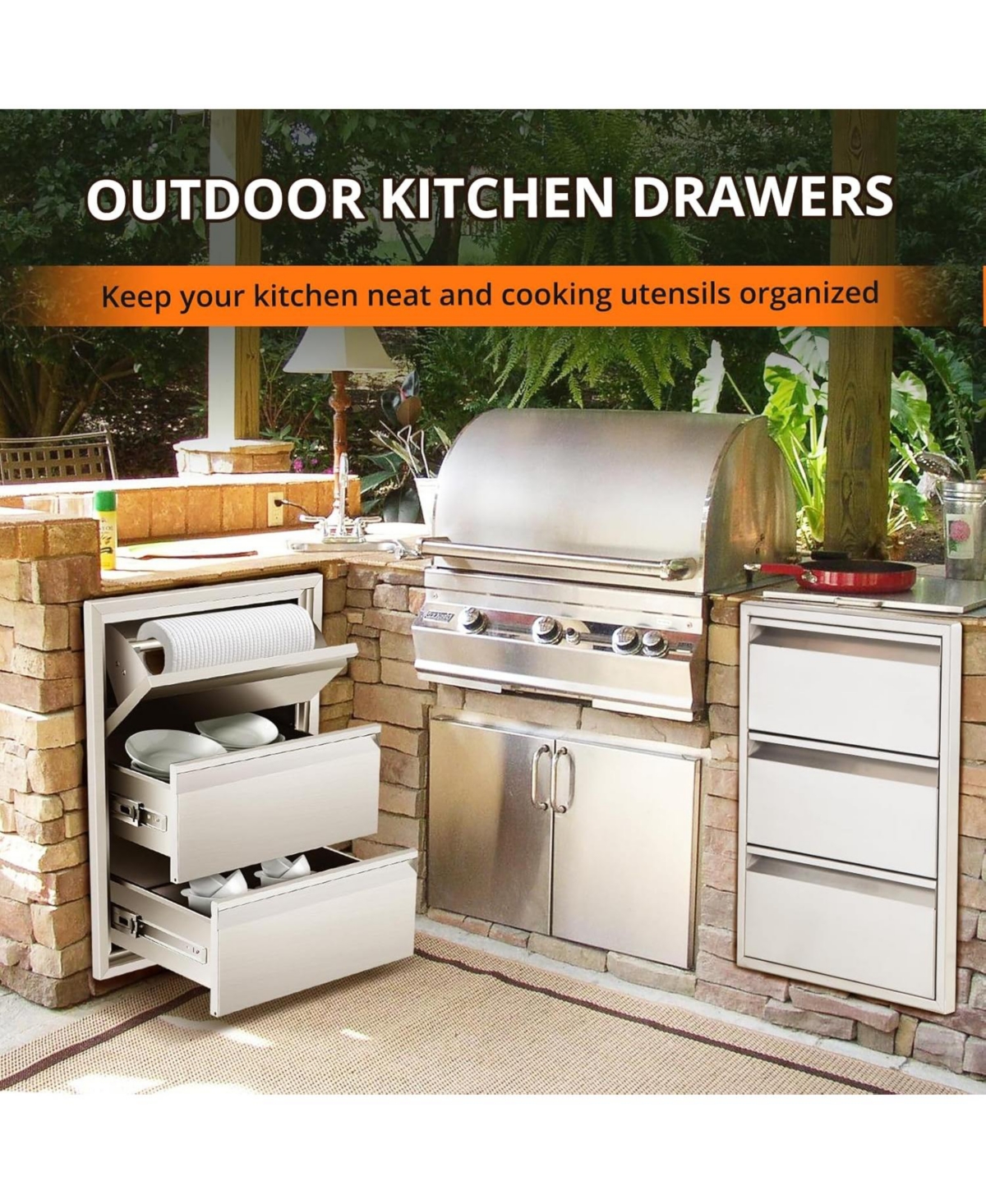 Click here for gaomon Outdoor Kitchen Drawers  Stainless Steel wi... prices