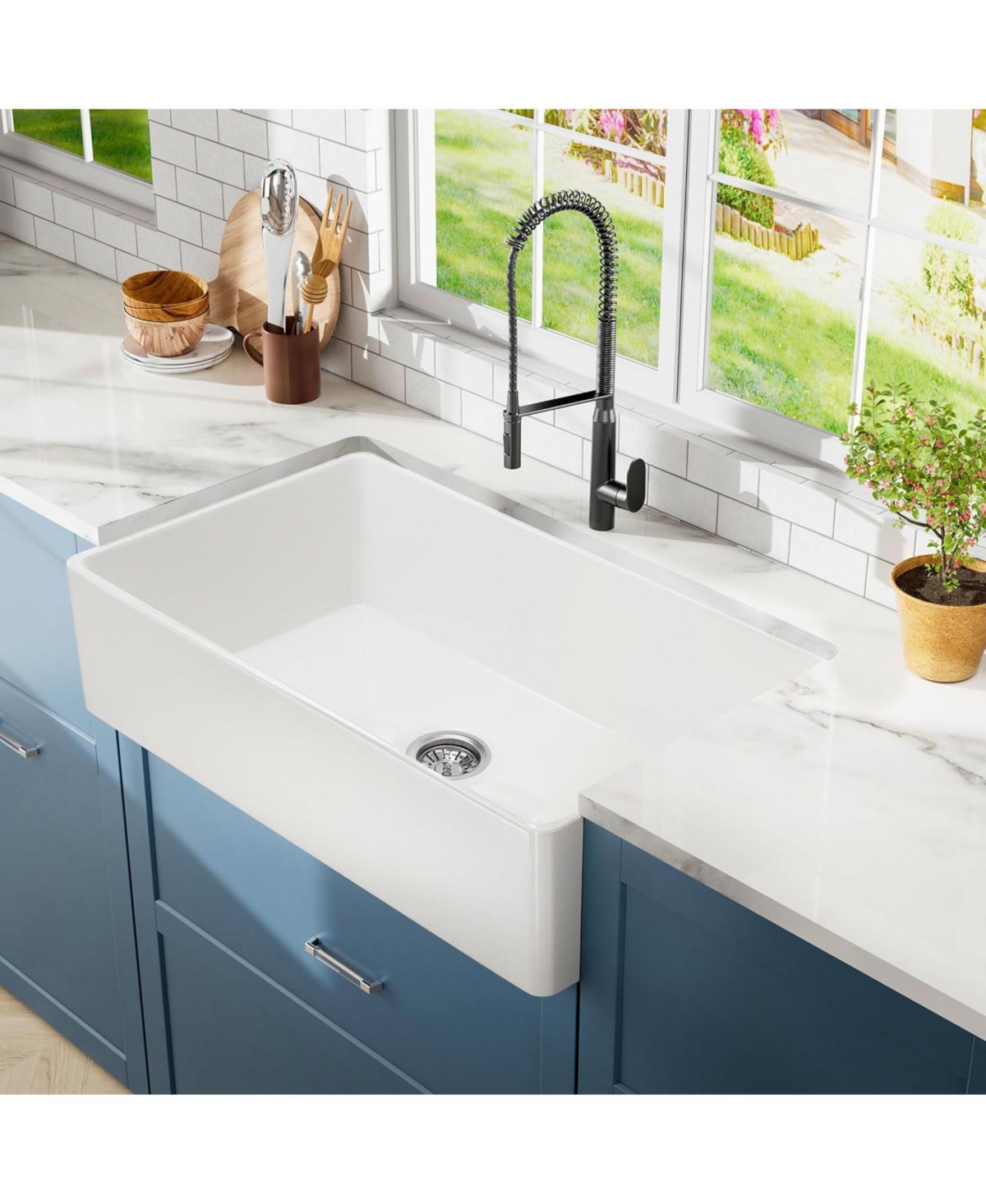 Click here for flynama 33inch White Fireclay Farmhouse Sink Apron... prices