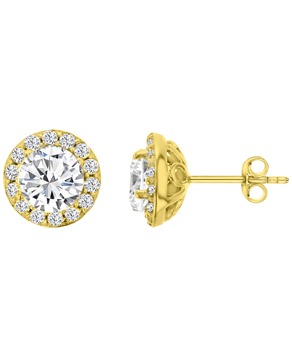 Click here for Macys Cubic Zirconia Halo Stud Earrings - Gold prices