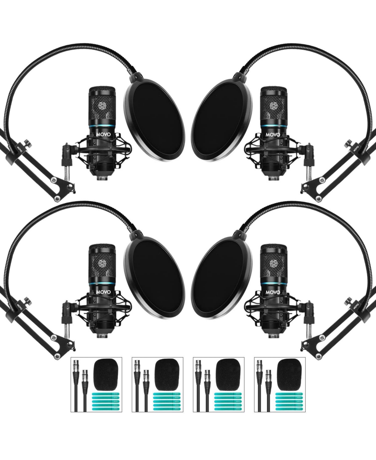 Click here for Movo 4-Pack Universal Cardioid Podcasting Micropho... prices