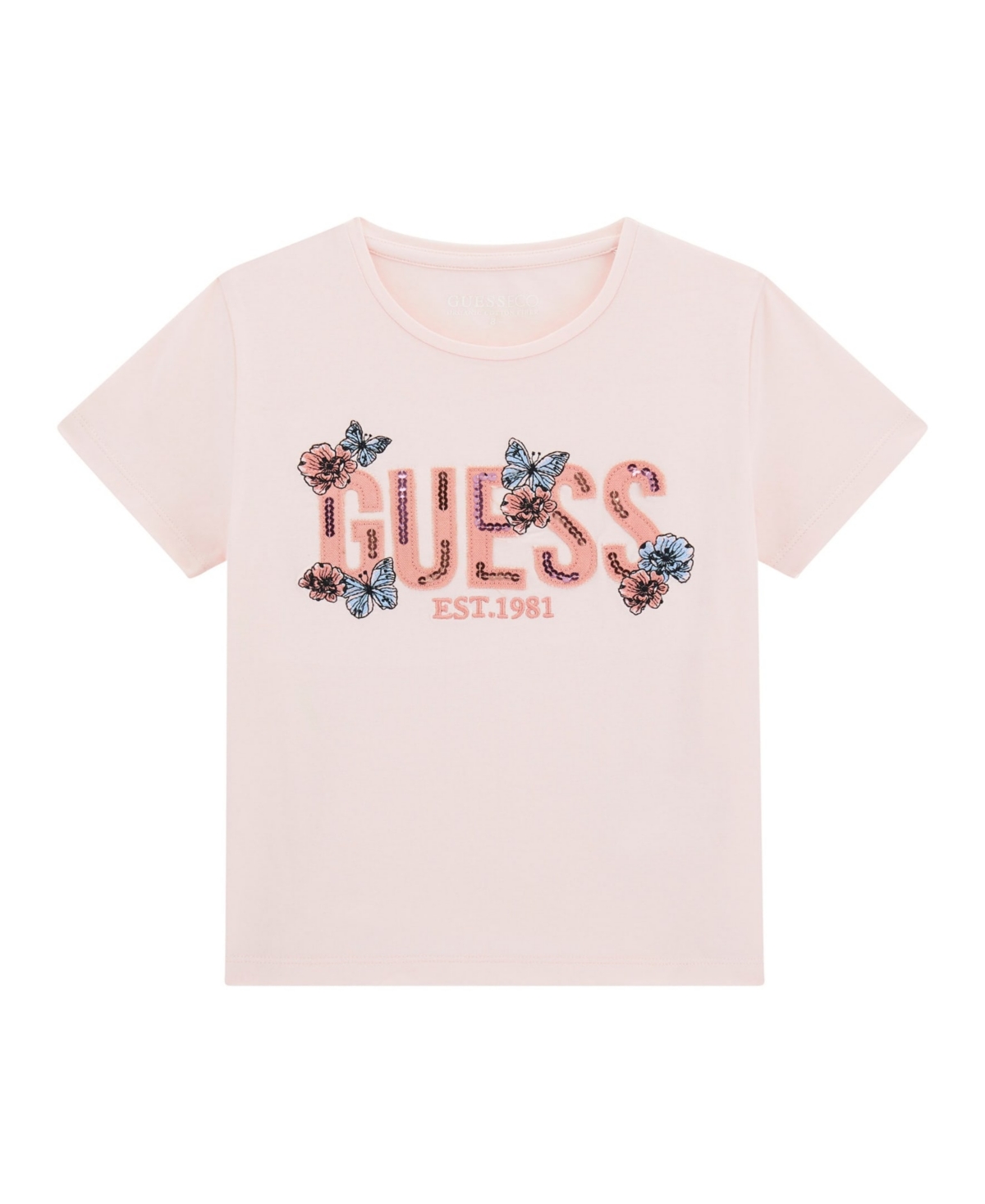 Click here for Guess Girls 7-16 Round Neck T-Shirt - Blush prices