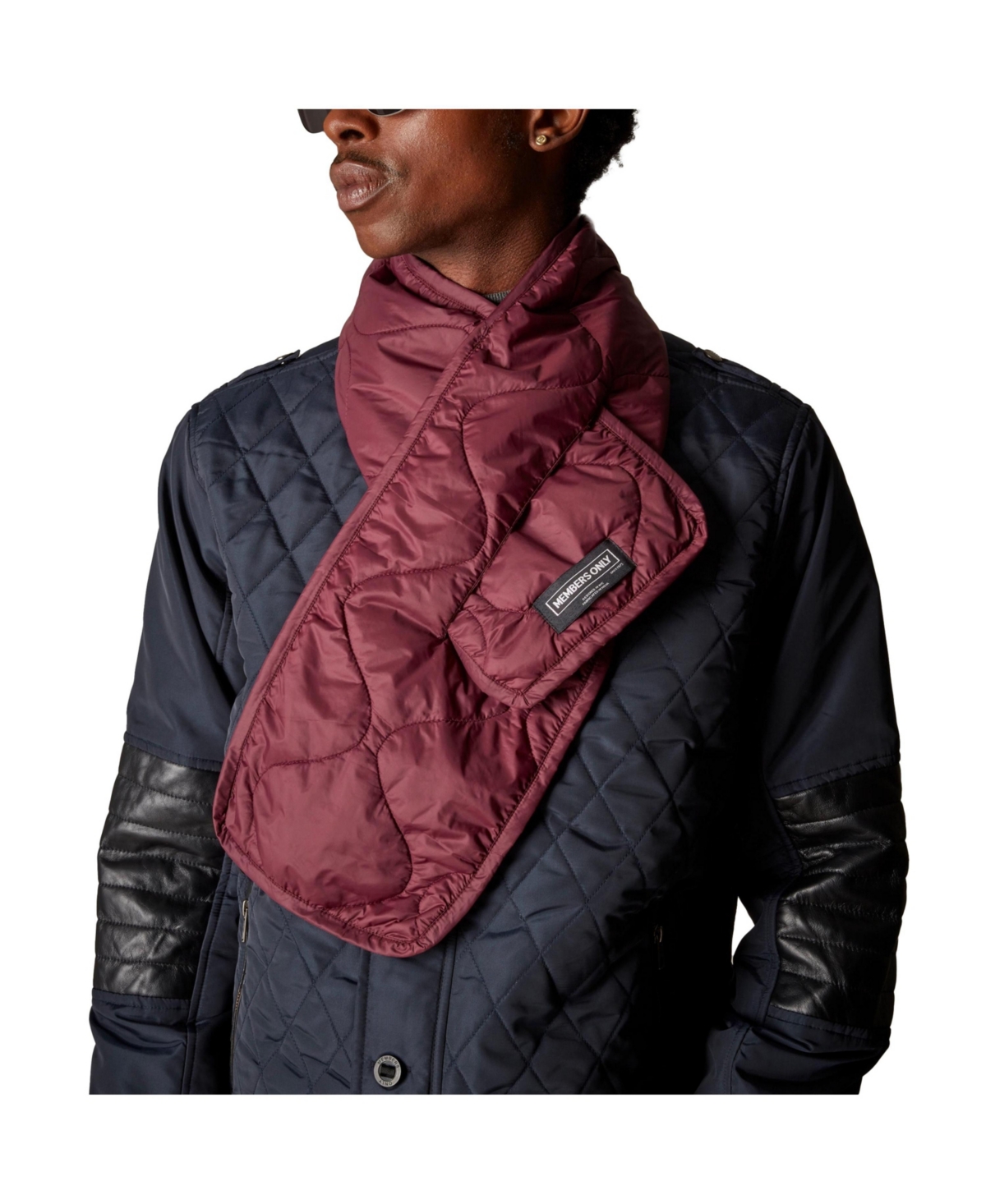 Click here for Members Only Mens Quilted Scarf - Burgundy prices
