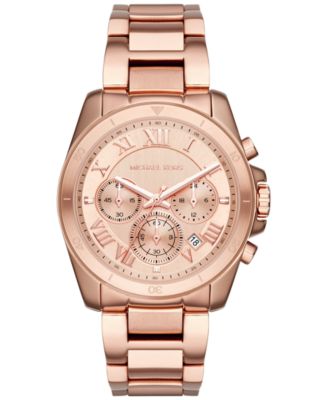 Michael Kors Women's Chronograph Brecken Rose Gold-Tone Stainless Steel ...