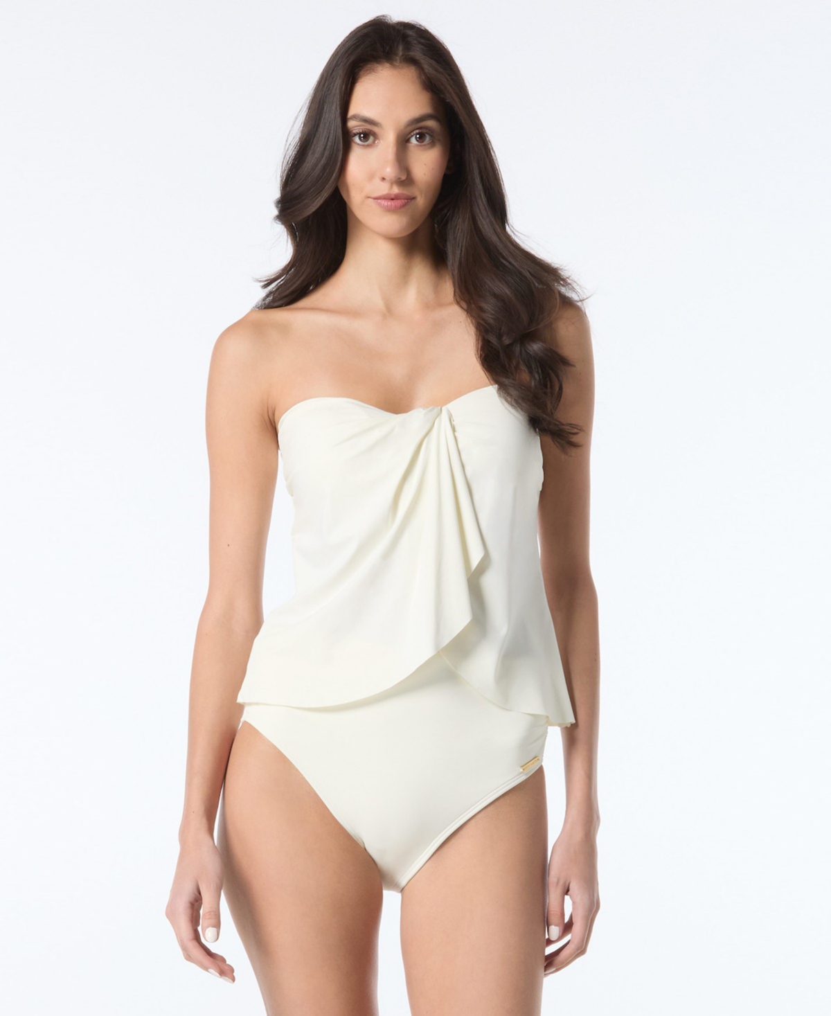 Click here for Vince Camuto Strapless Draped Tankini Top - Ivory prices