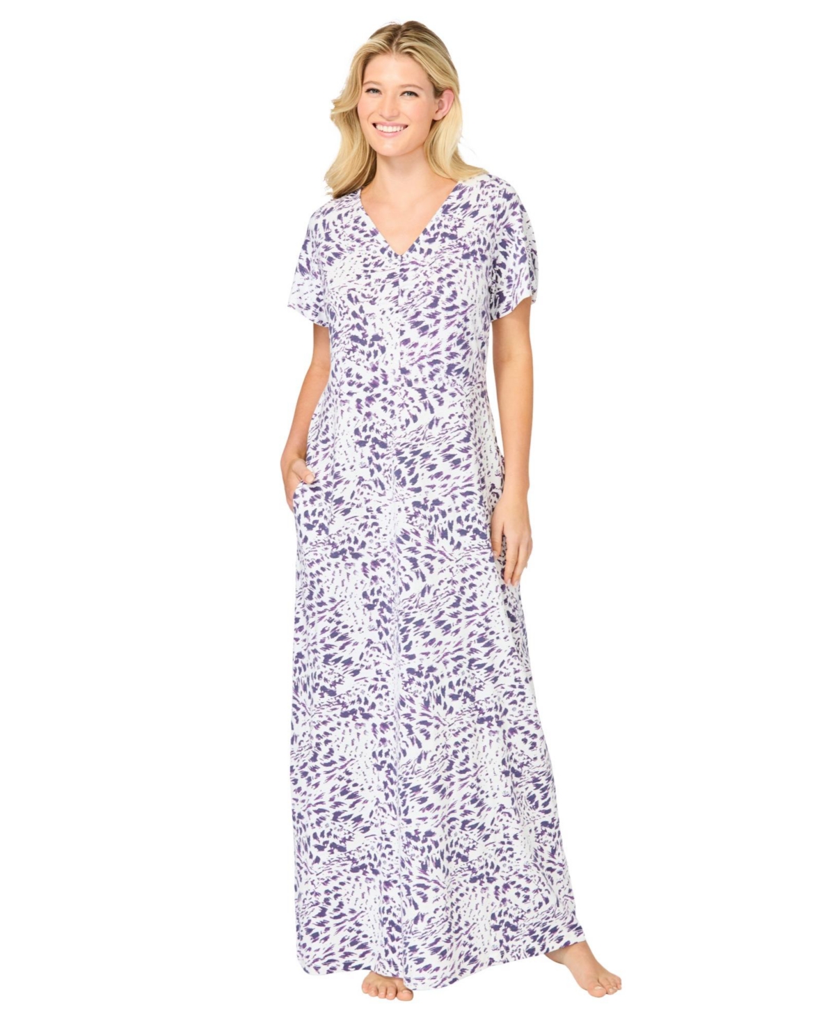 Click here for Avenue Womens Body Ruche Maxi Gown - Purple brushe... prices