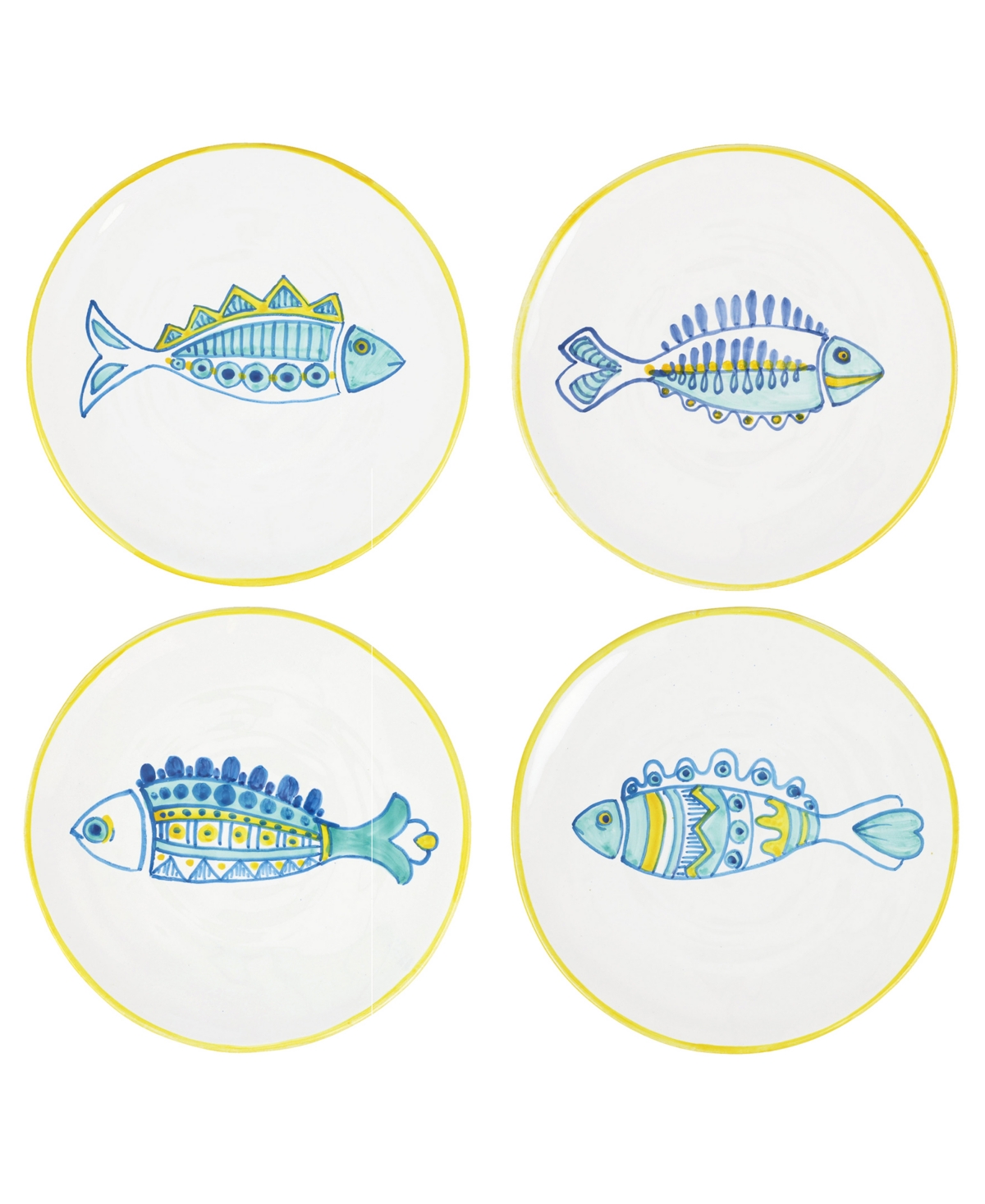 Click here for Vietri Elbas Assorted Fish Salad Plates  Set of 4... prices