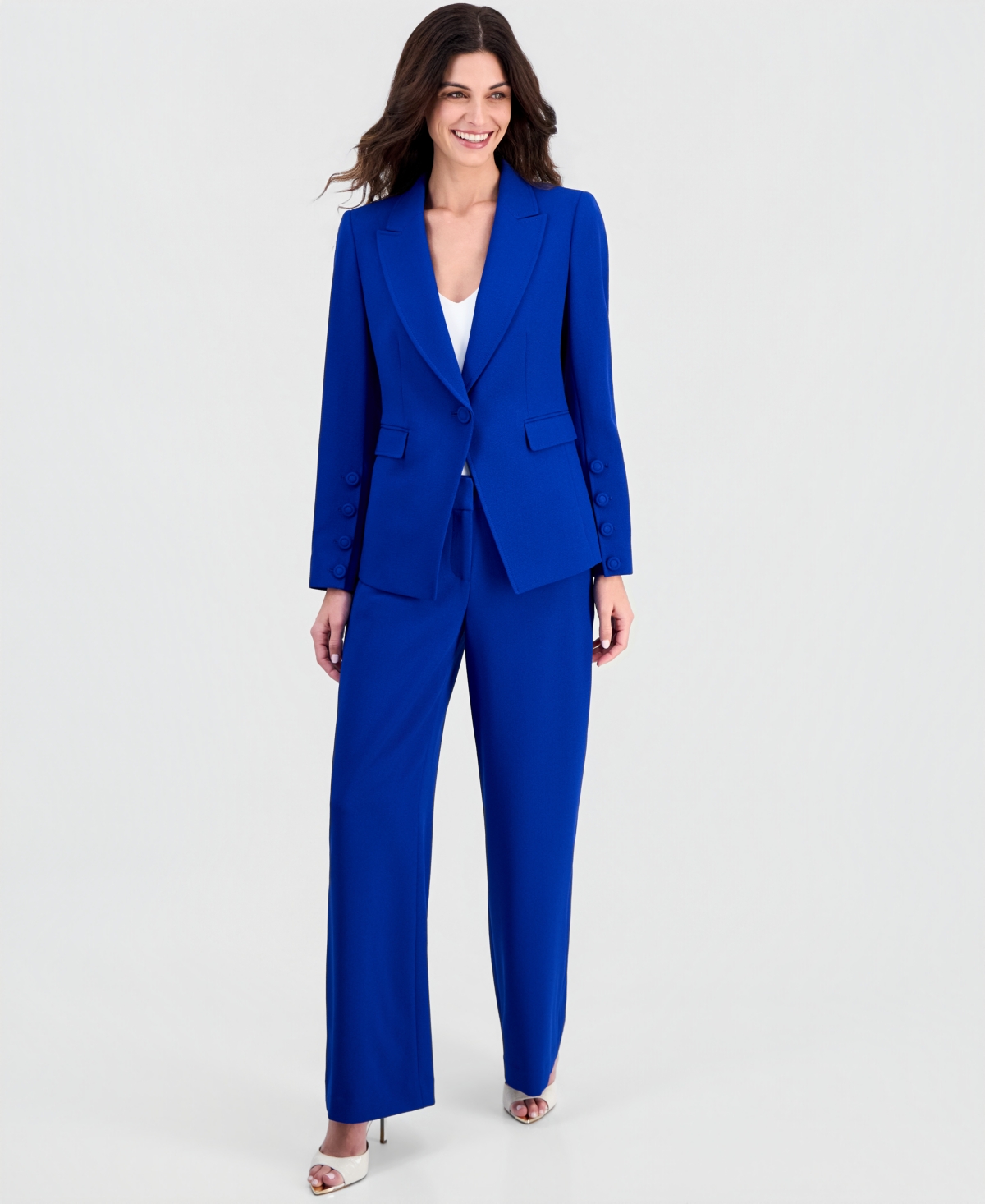 Click here for Tahari Asl Womens One-Button Peak-Lapel Blazer - C... prices