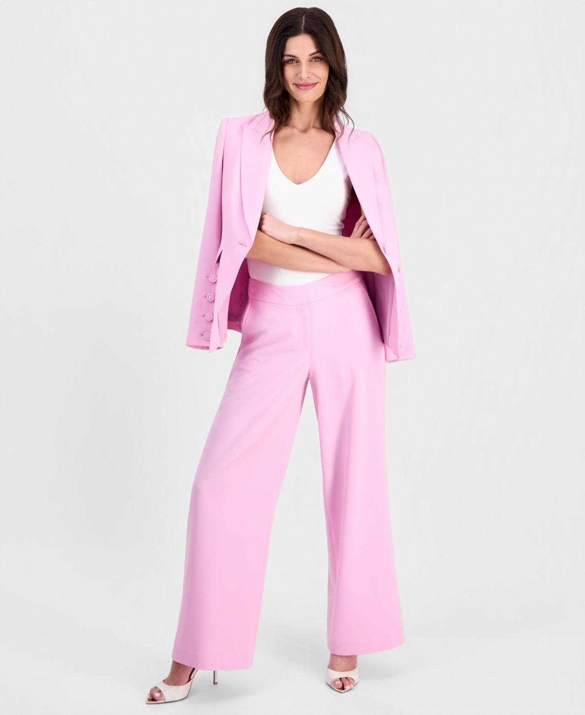 Click here for Tahari Asl Womens One-Button Peak-Lapel Blazer - P... prices