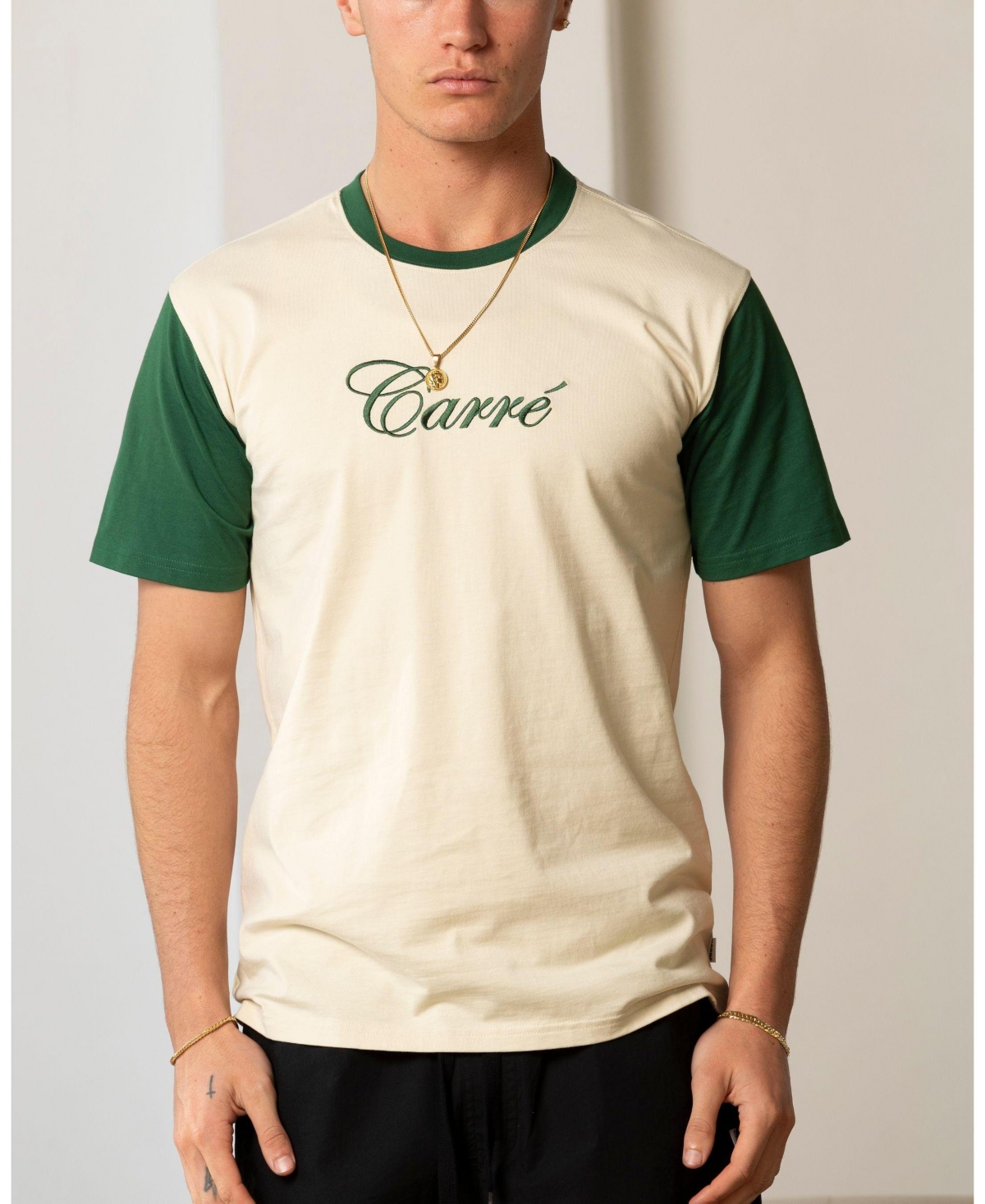 Click here for Carre Mens Script Two Tone T-Shirt prices