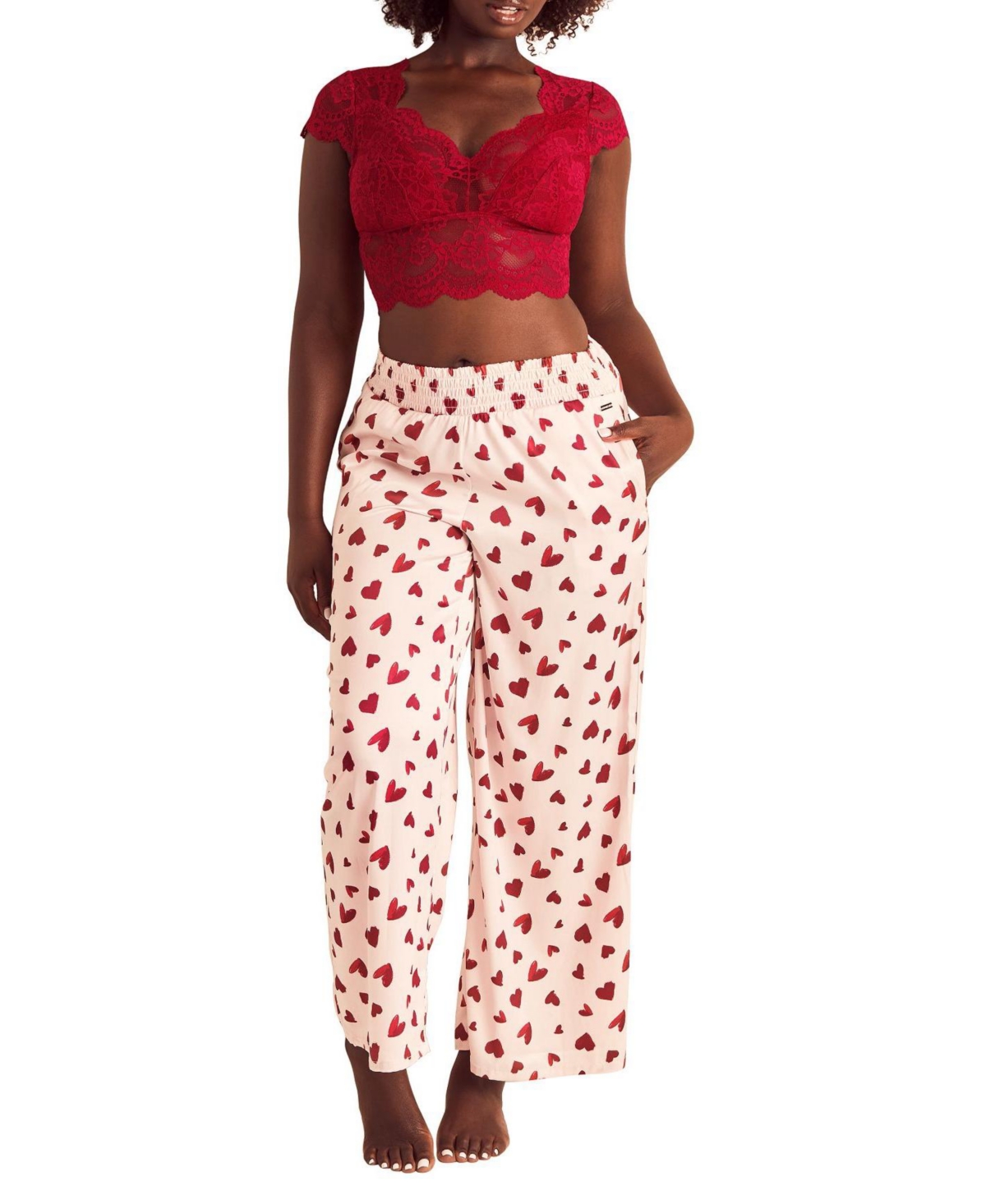 Click here for Adore Me Womens Finola Lounge Set - Heart pink prices