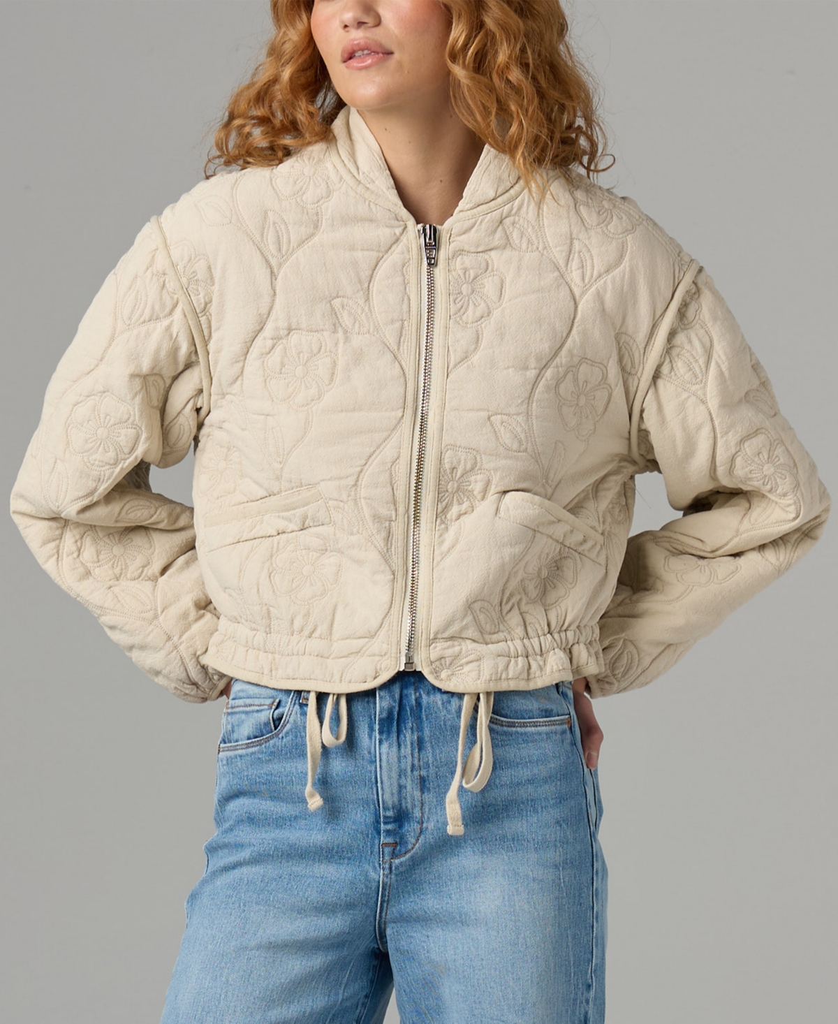 Click here for Blank Nyc Womens Floral Quilted Jacket - Vanilla I... prices