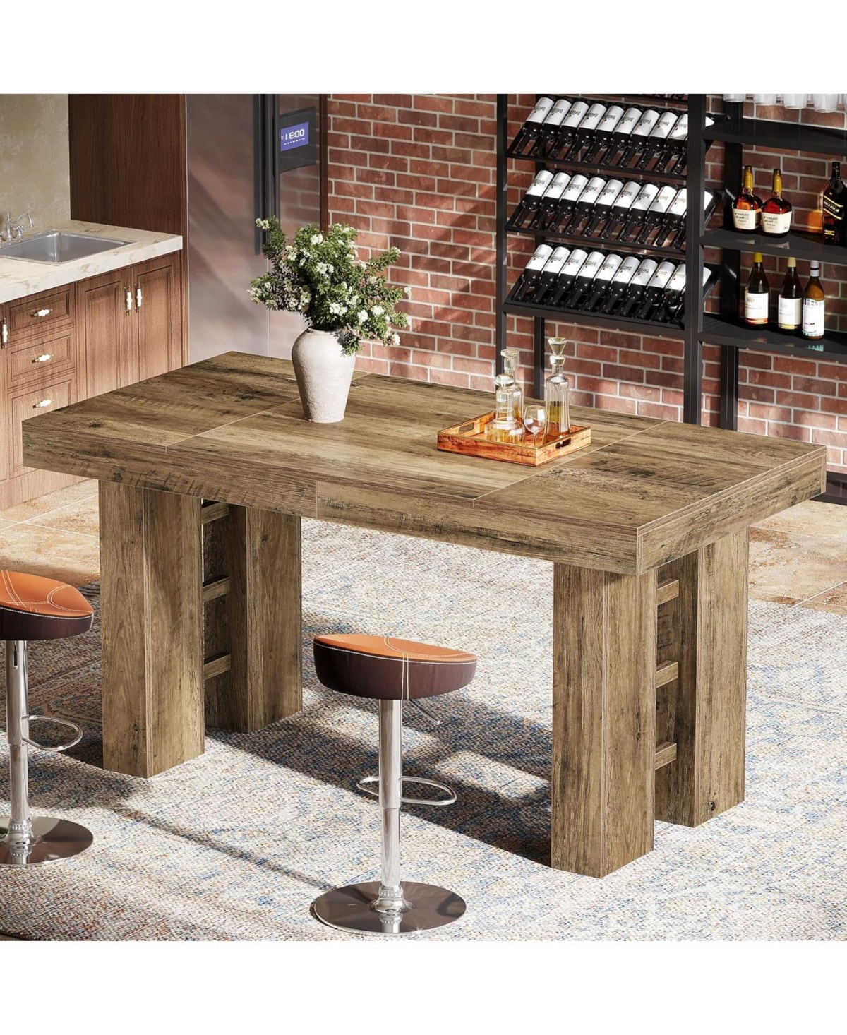 Click here for Tribesigns 63-Inch Long Bar Table  Farmhouse Recta... prices