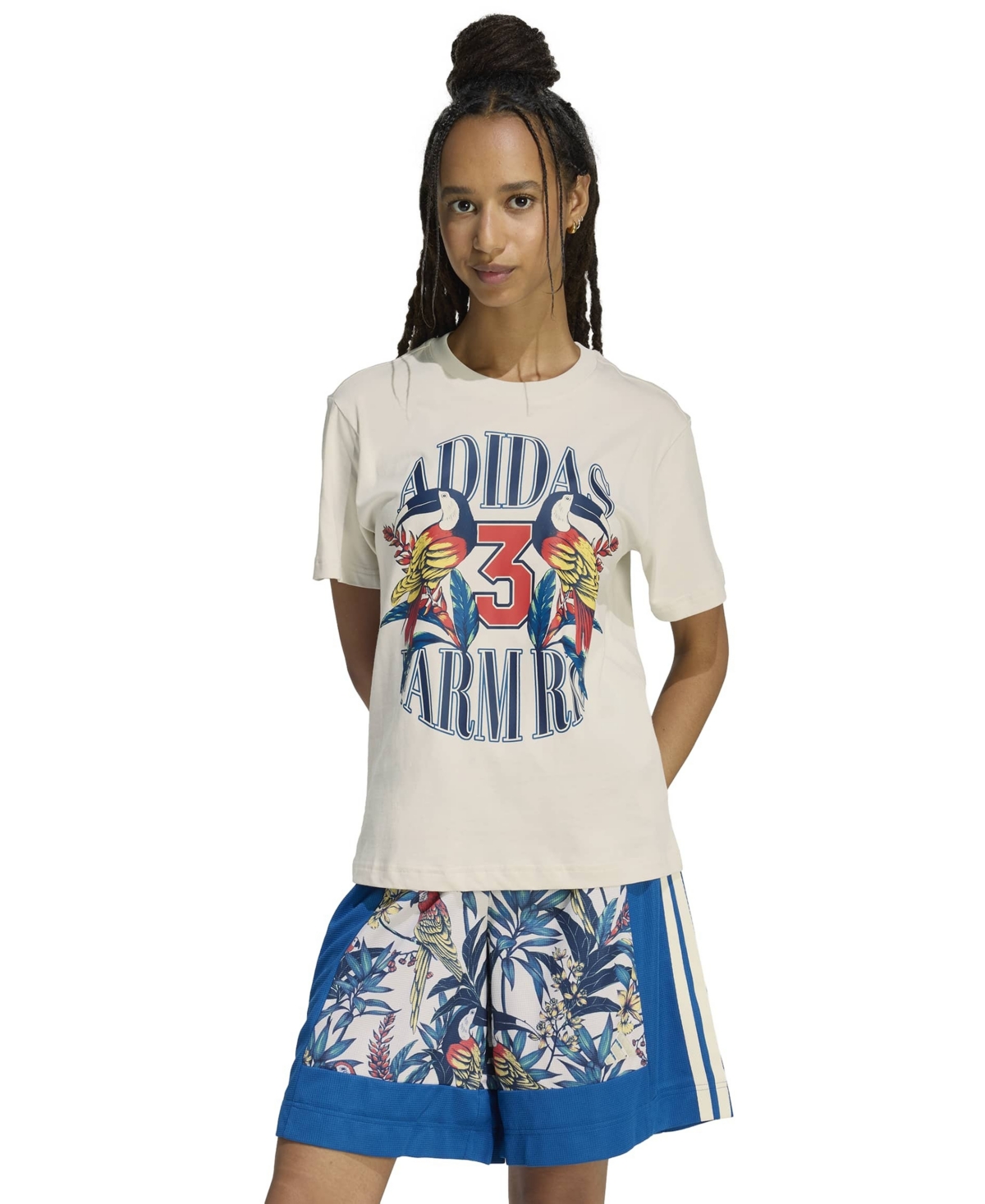 Click here for adidas Womens Adidas x Farm Rio Graphic Crewneck T... prices