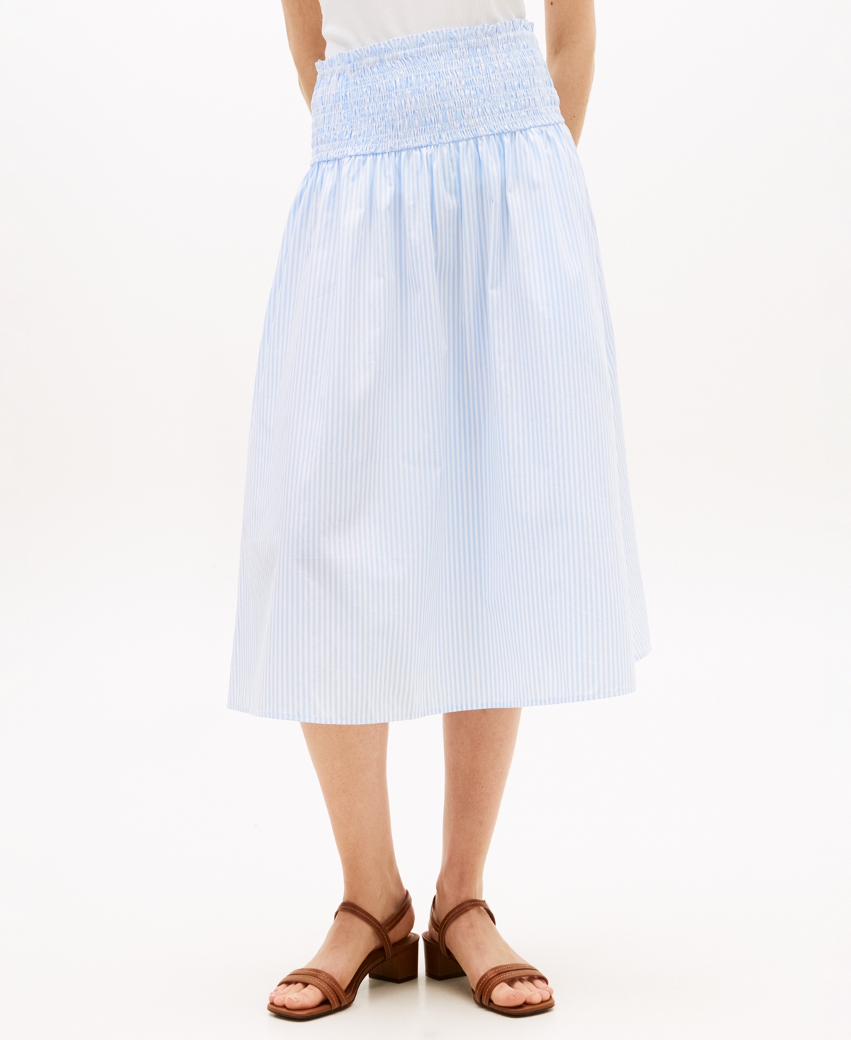 Click here for Tommy Hilfiger Womens Smocked Pull-On Midi Skirt -... prices
