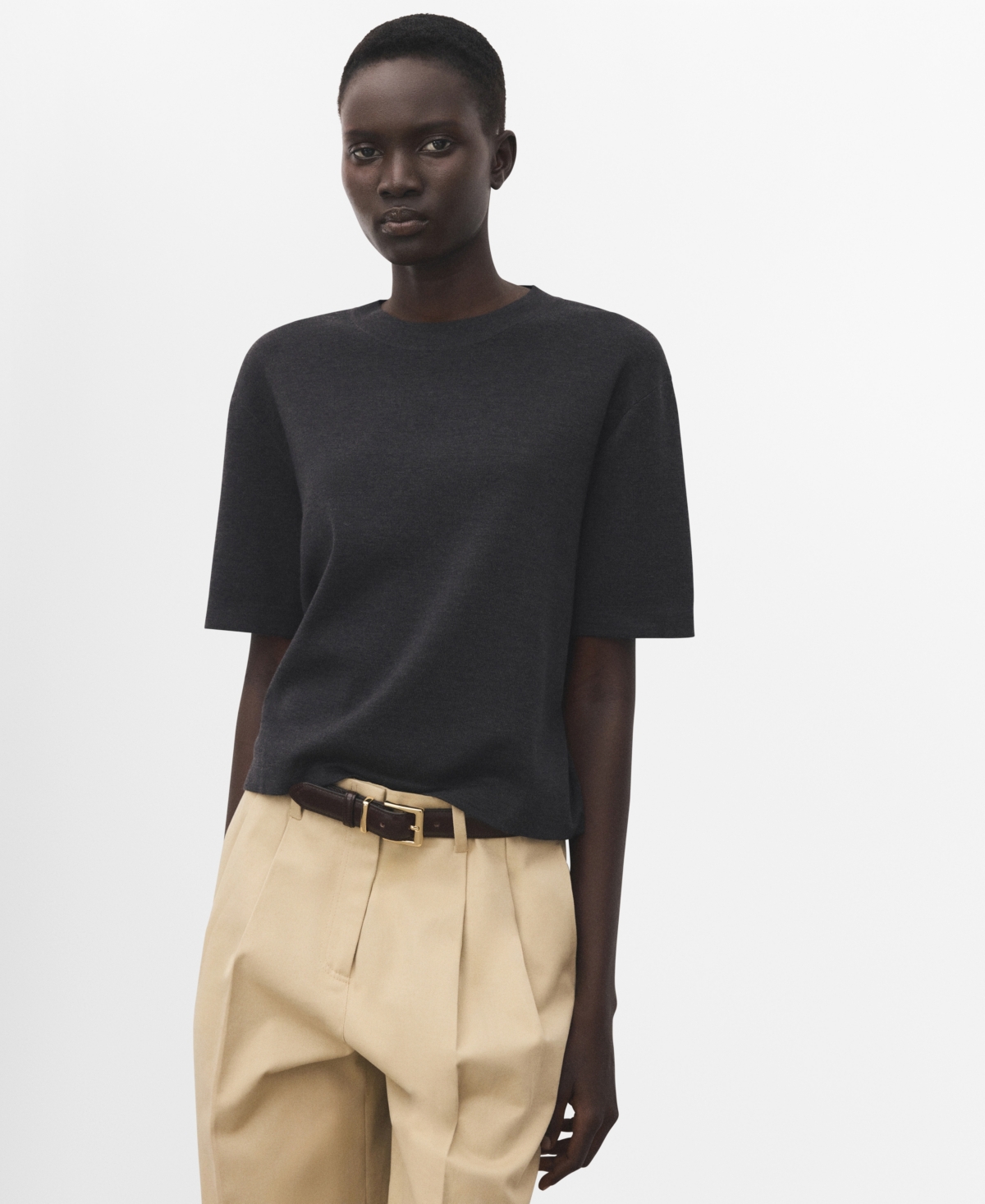 Click here for Mango Womens Short-Sleeved Wool Sweater - Medium H... prices