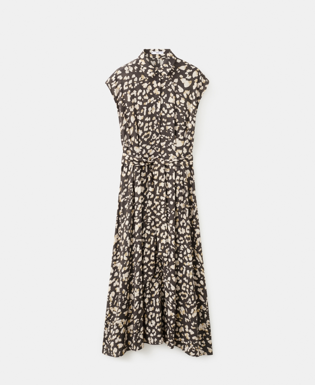 Click here for Mango Womens Belt Printed Shirt Dress - Brown prices