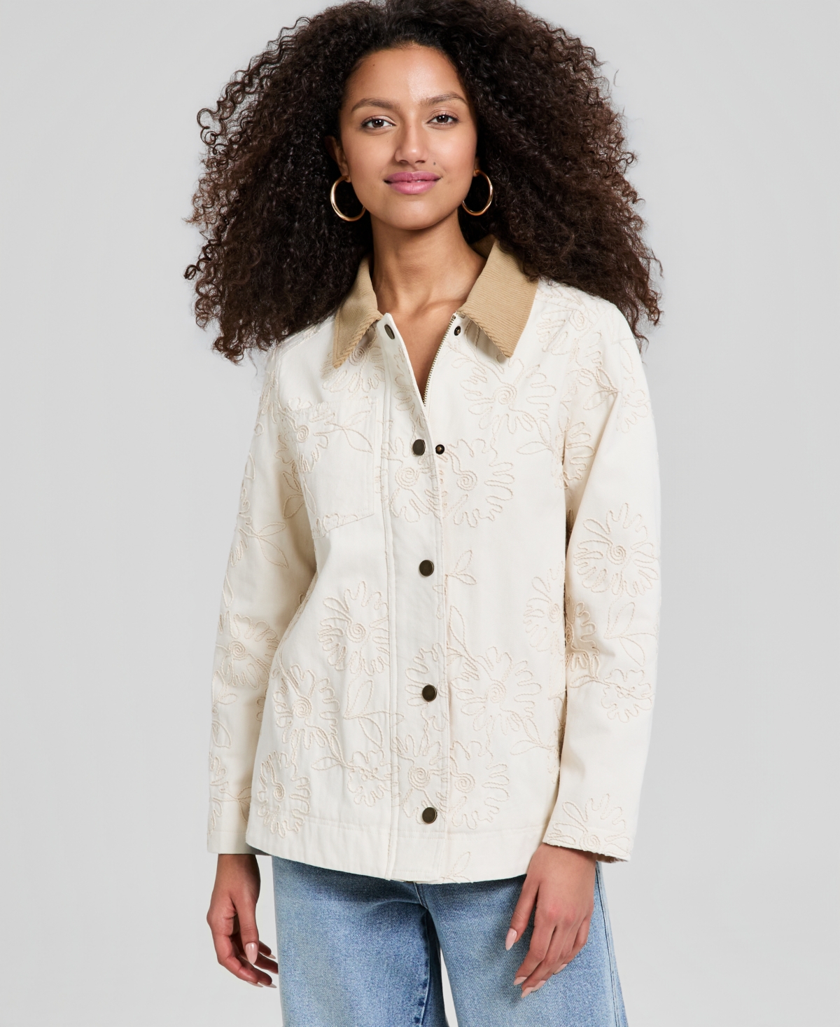 Click here for And Now This Womens Cotton Embroidered Barn Jacket... prices