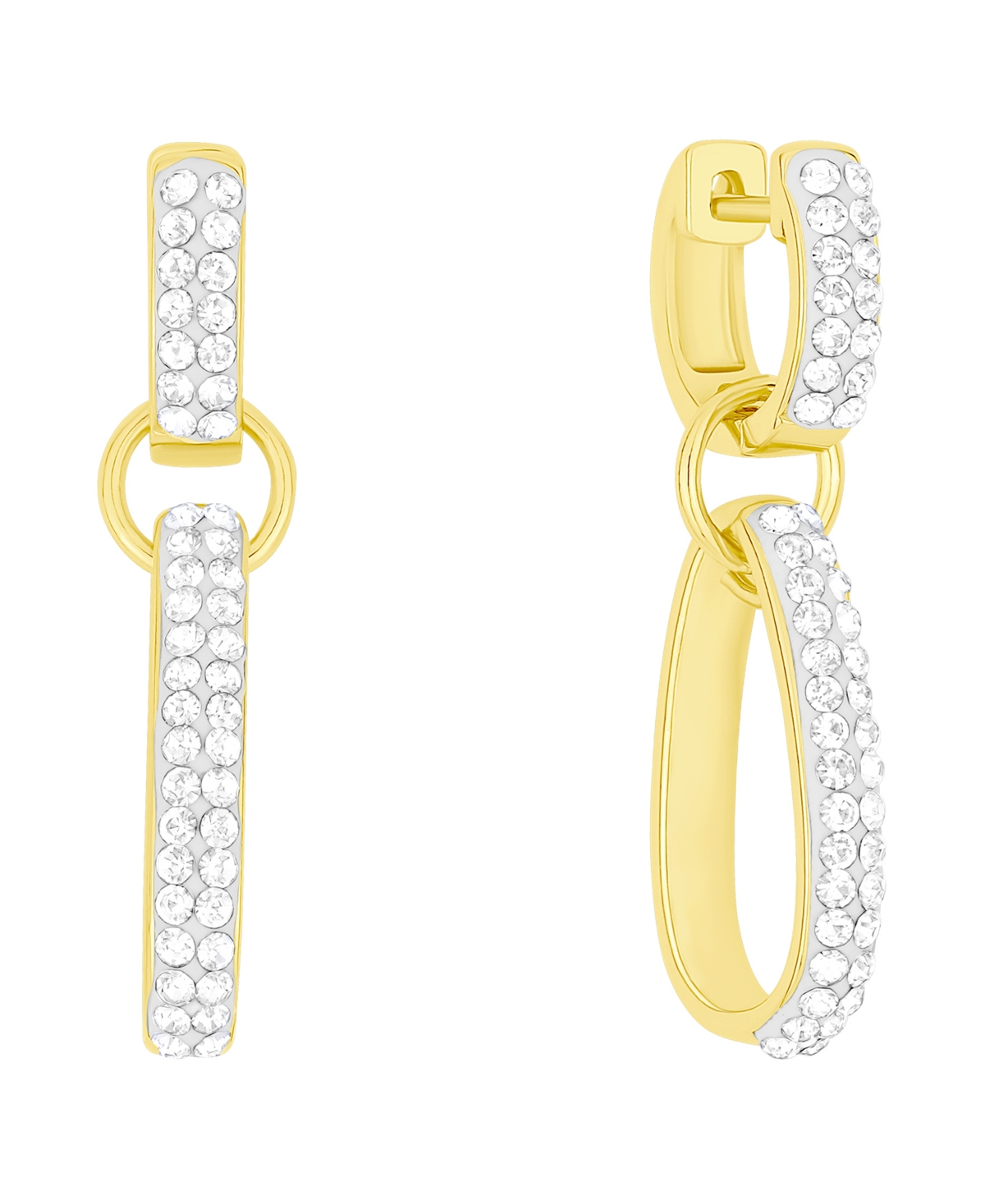 Click here for And Now This Crystal Drop Hinged Hoop Earrings - G... prices