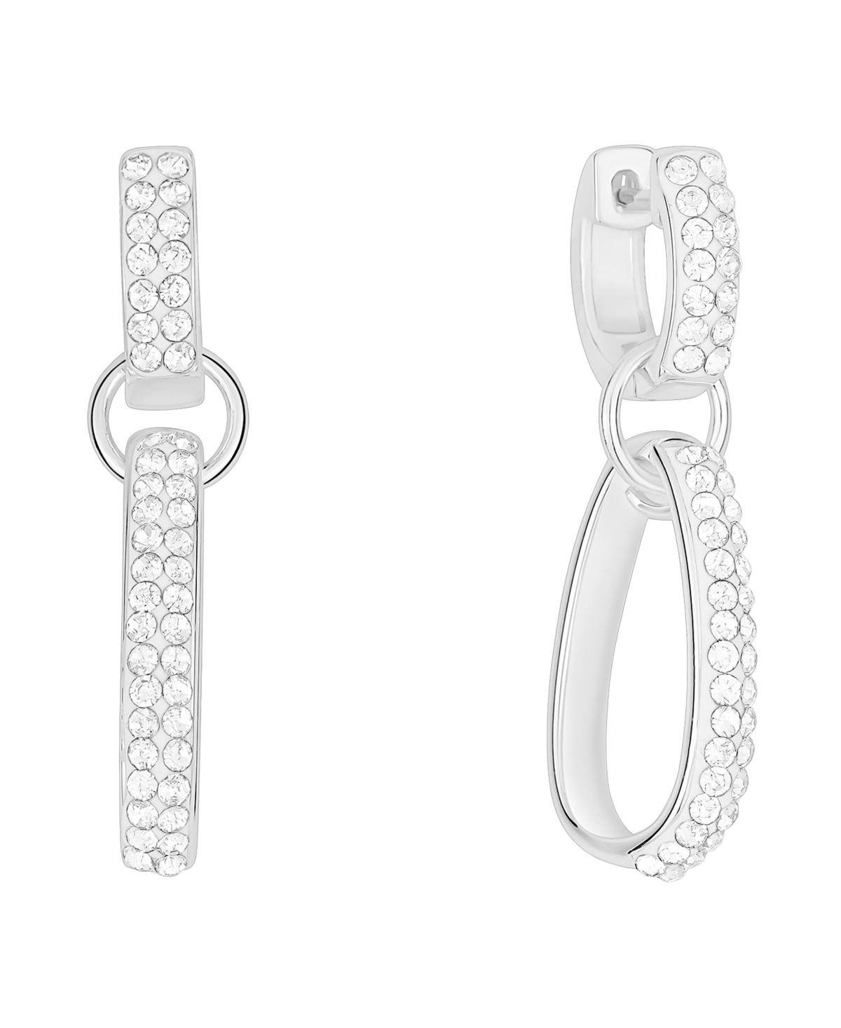 Click here for And Now This Crystal Drop Hinged Hoop Earrings - F... prices