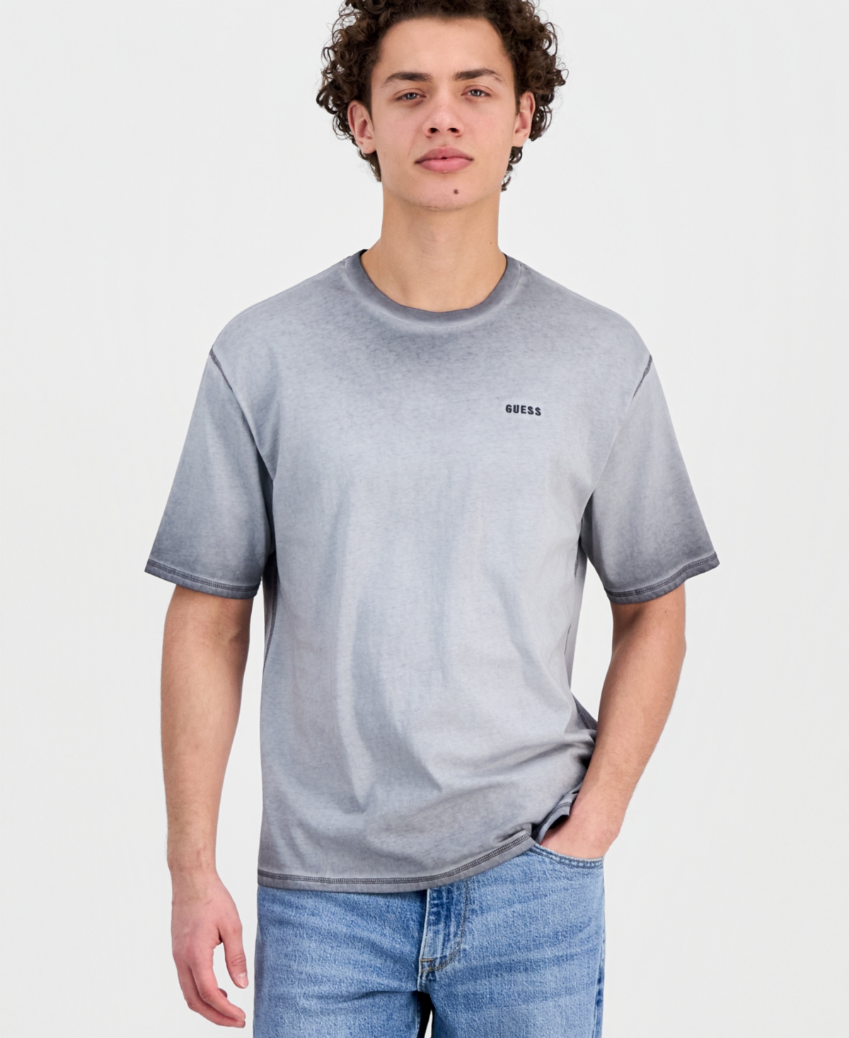 Click here for Guess Mens Basic Logo T-Shirt - Alluvium multi prices
