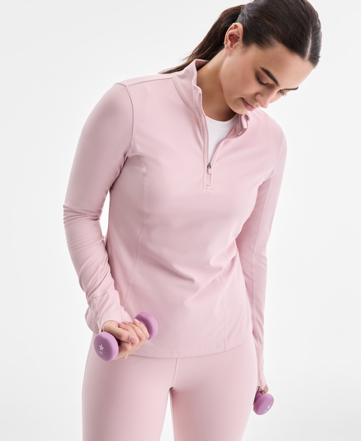 Click here for Id Ideology Womens Studio Quarter-Zip Pullover Top... prices