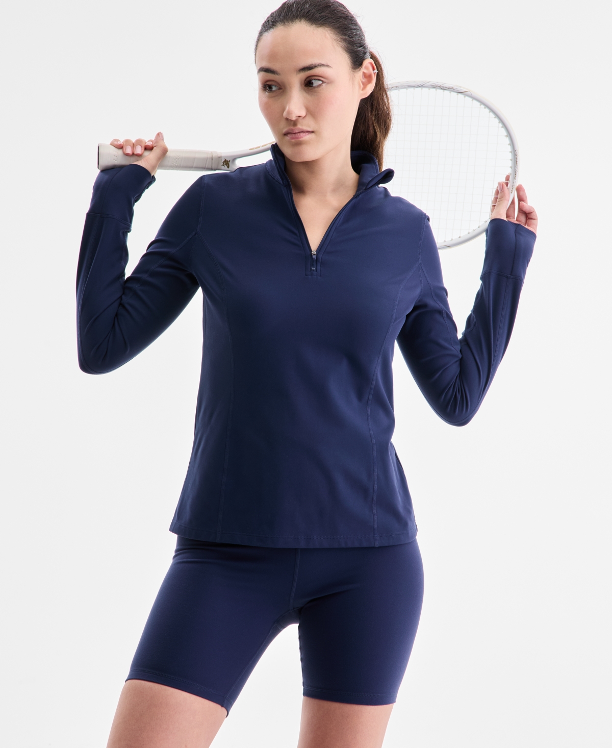 Click here for Id Ideology Womens Studio Quarter-Zip Pullover Top... prices