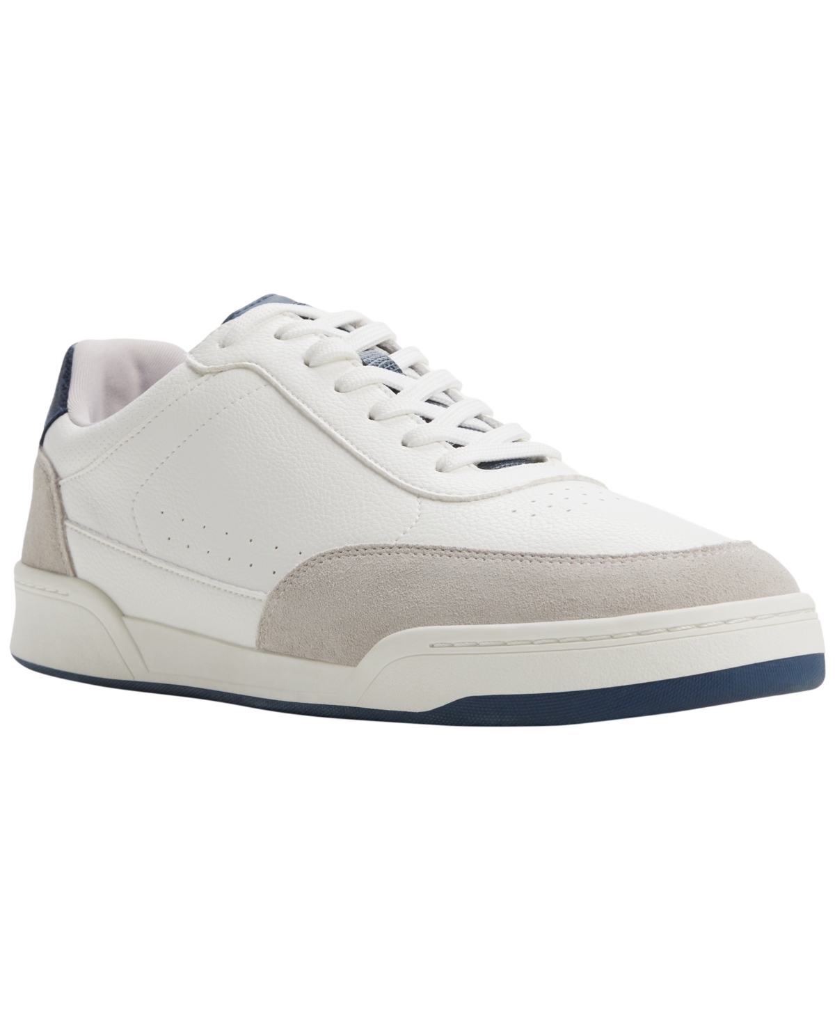 Click here for Aldo Mens Low-Top Round Toe Sneakers - White/Cream prices