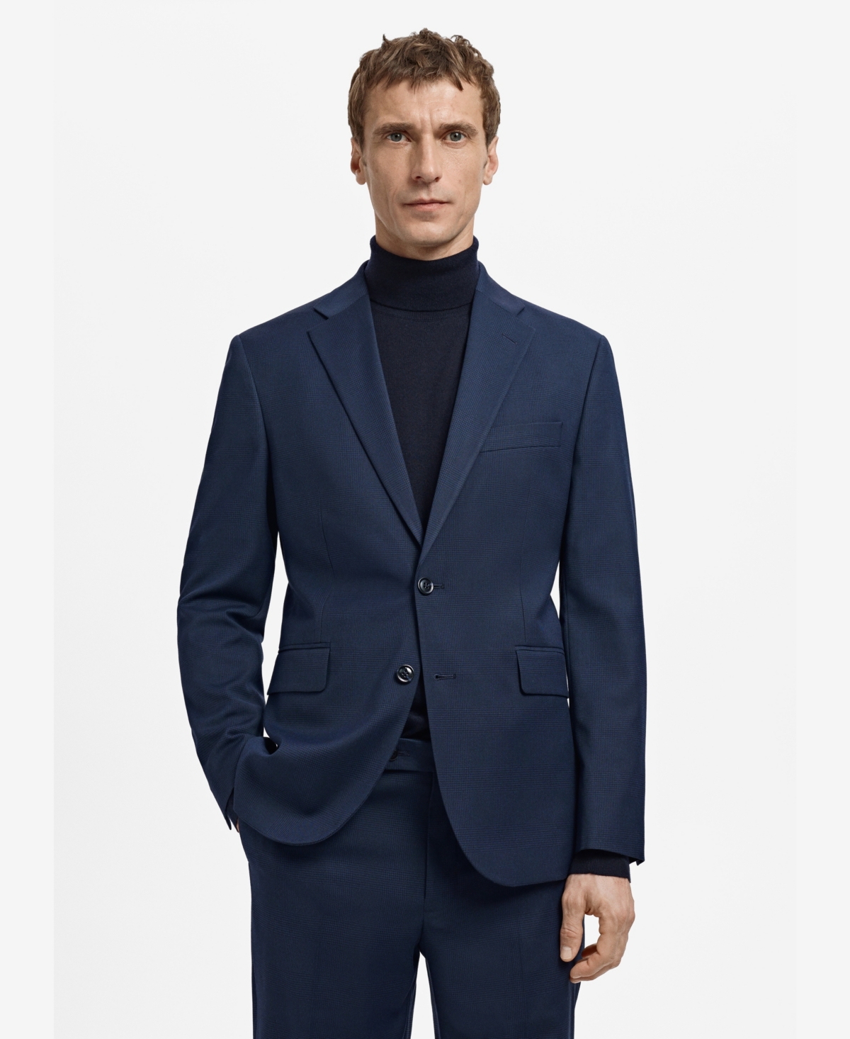 Click here for Mango Mens Milan Slim-Fit Suit Blazer - Dark Navy prices