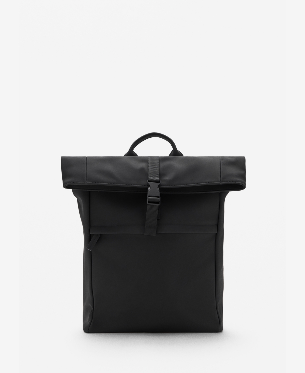 Click here for Mango Mens Flap Closure Rubberized Backpack - Blac... prices