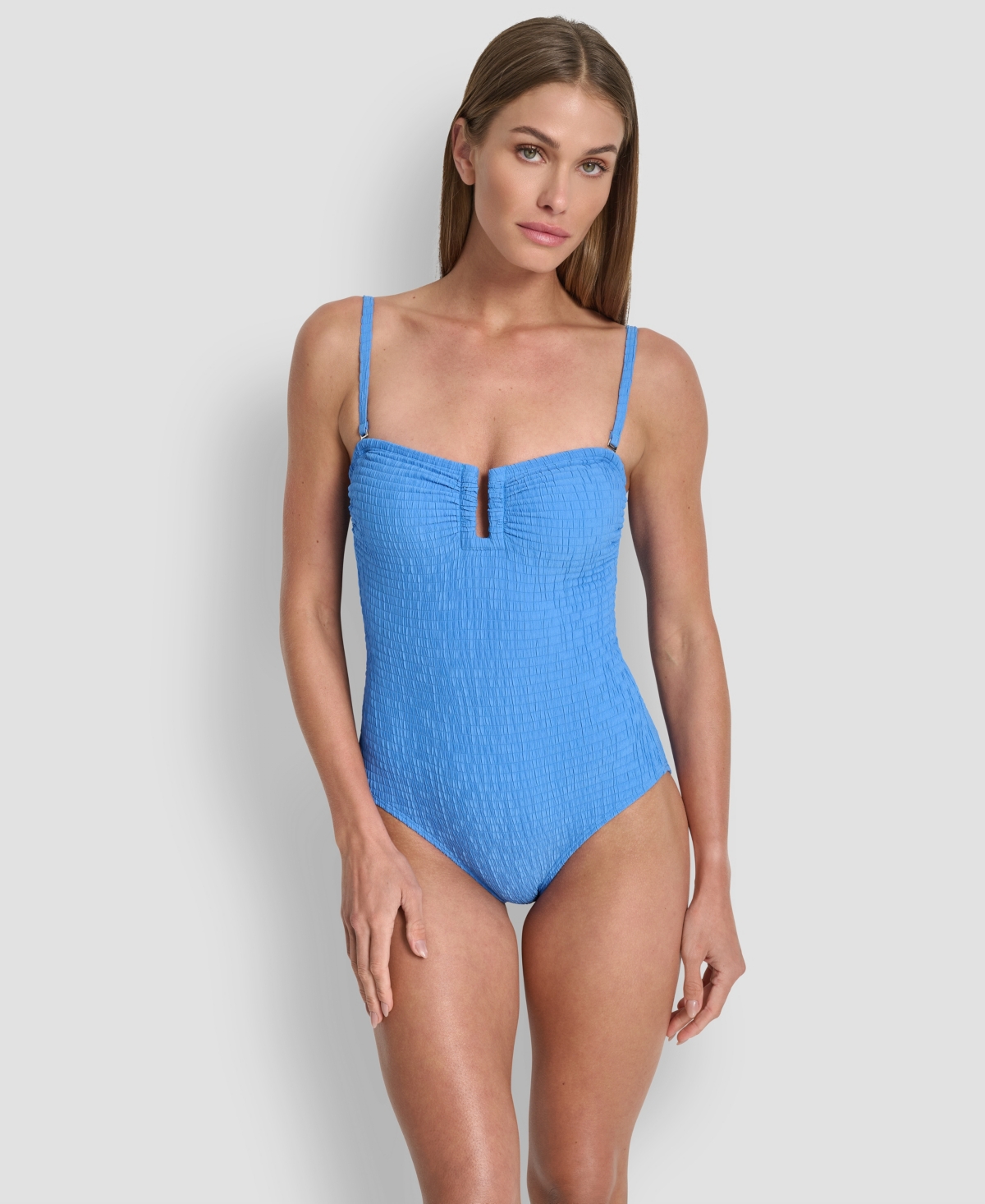 Click here for Dkny Womens Bandeau Neck One-Piece Swimsuit - Hamp... prices