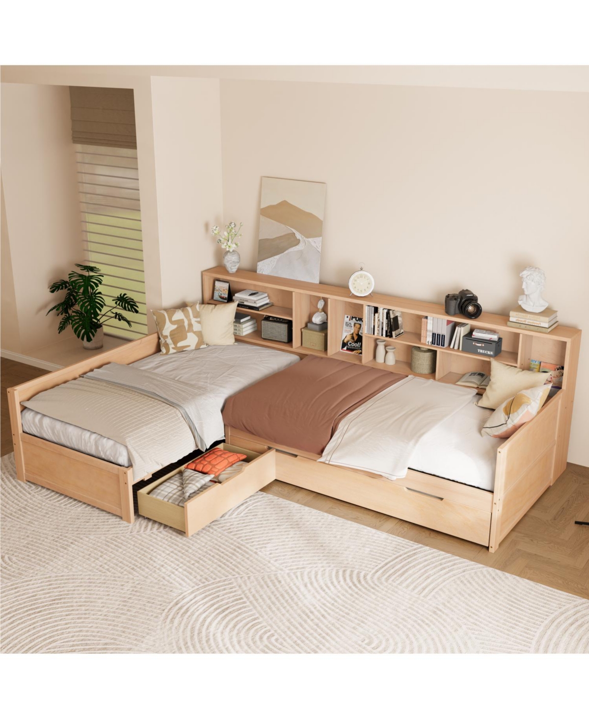 Click here for Streamdale Furniture Twin L-Shaped Daybed with Tru... prices