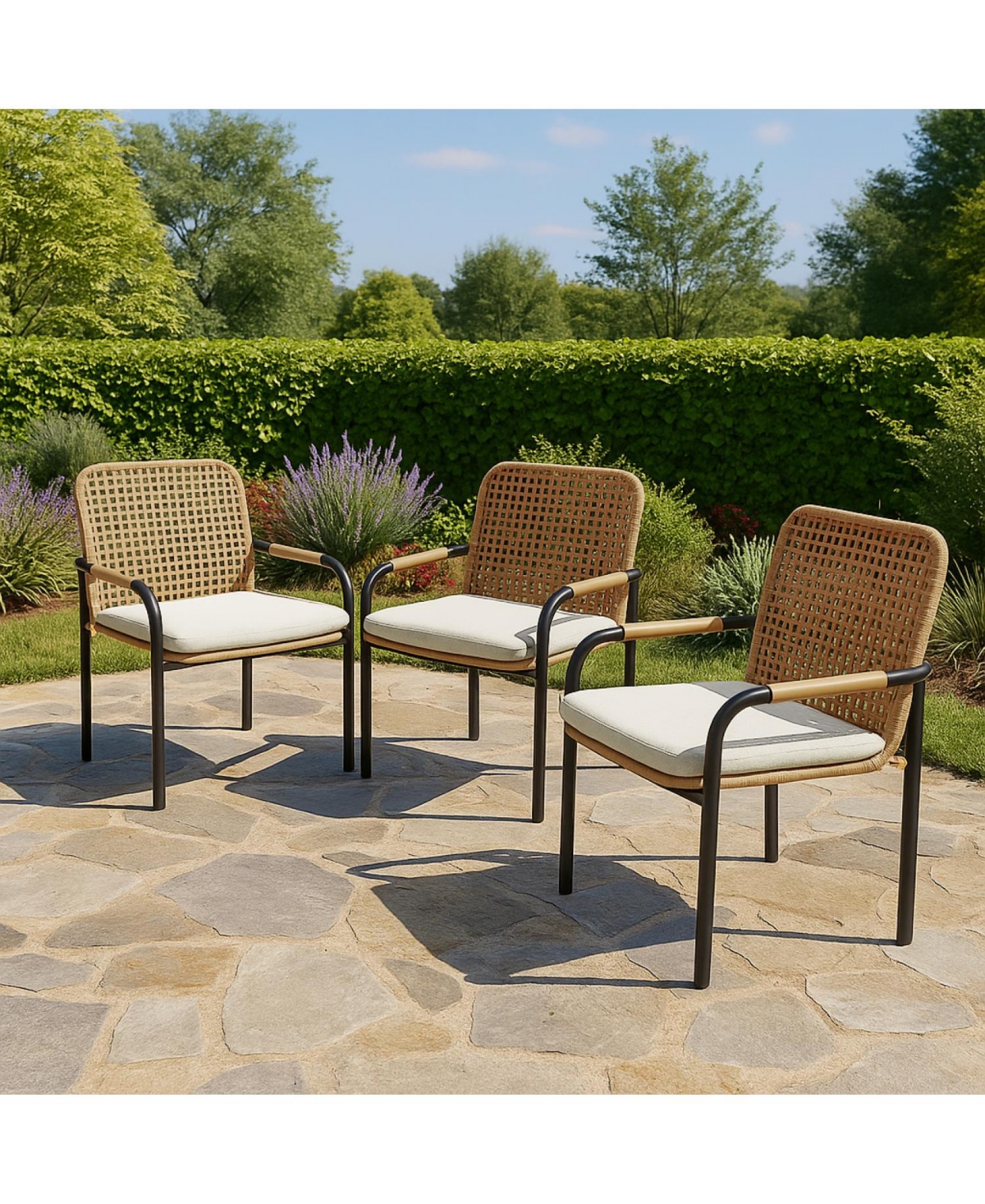 Click here for Streamdale Furniture Rattan Patio Chairs Set with... prices