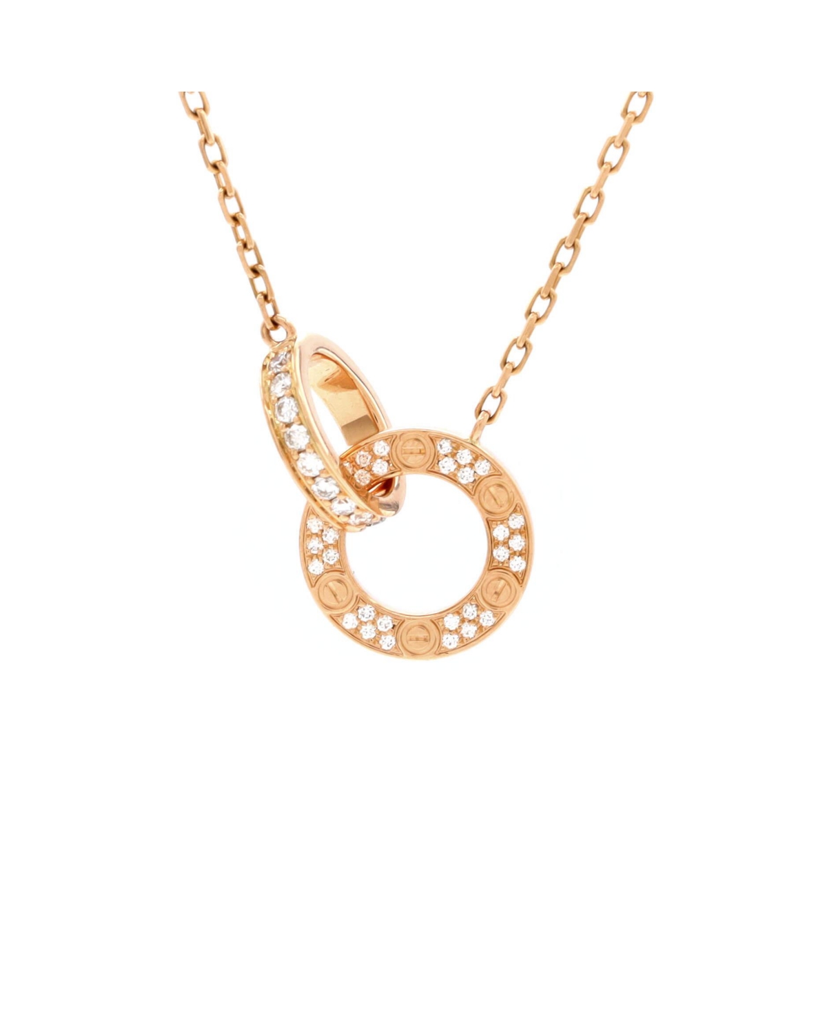 Click here for Pre-Owned Cartier Love Interlocking Pave Necklace... prices