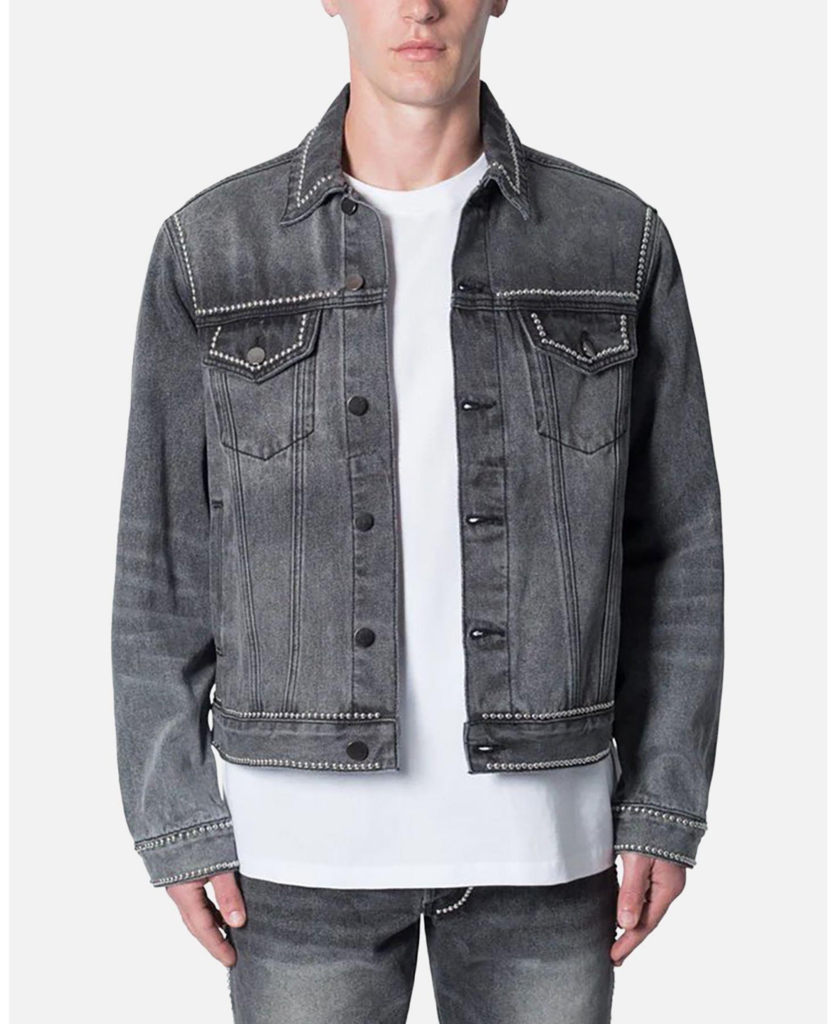 Click here for mnml Mens Flat Studded Trucker Jacket prices
