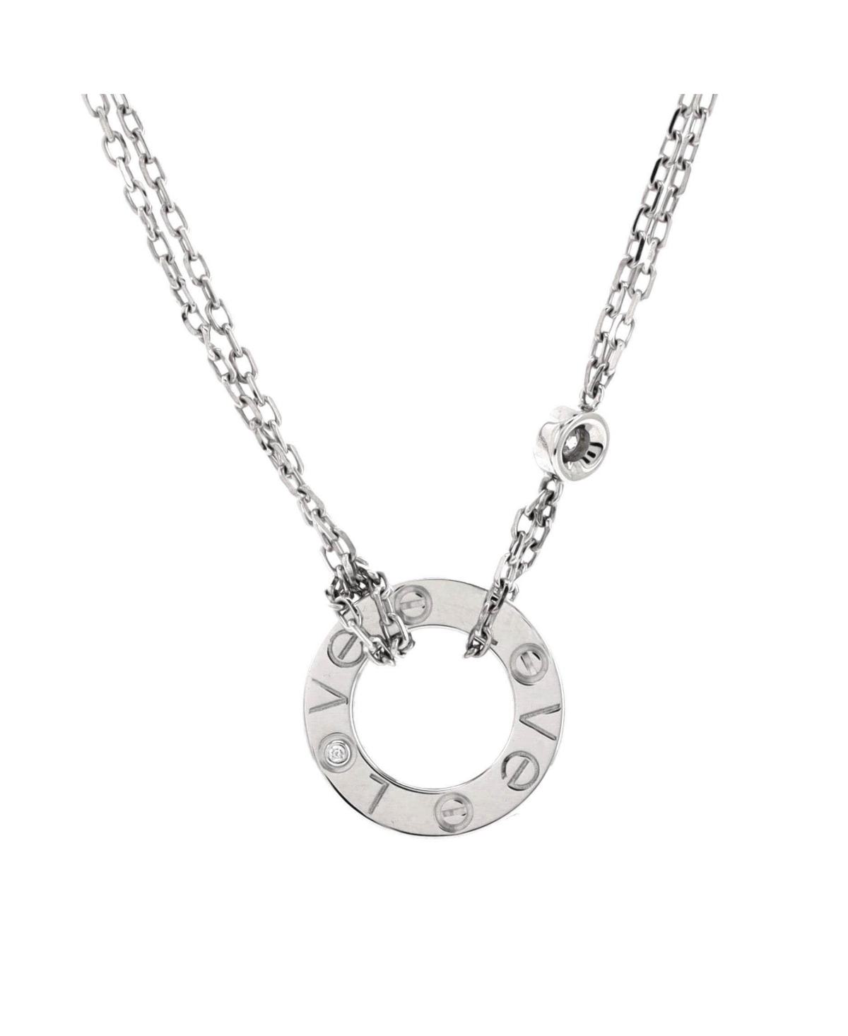 Click here for Pre-Owned Cartier 2 Diamonds Love Pendant Necklace... prices