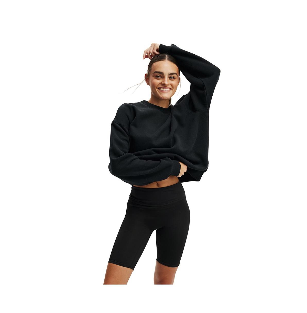 Click here for Cotton On Womens Active Plush Crew Sweatshirt - Bl... prices