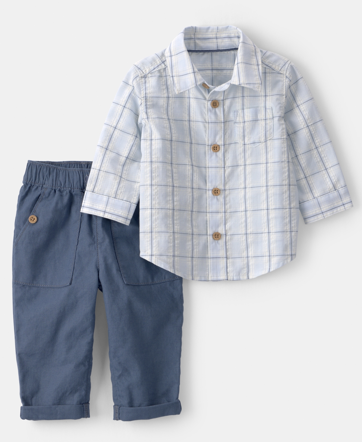 Click here for Carters Baby Boys Plaid Collared Shirt and Pants... prices