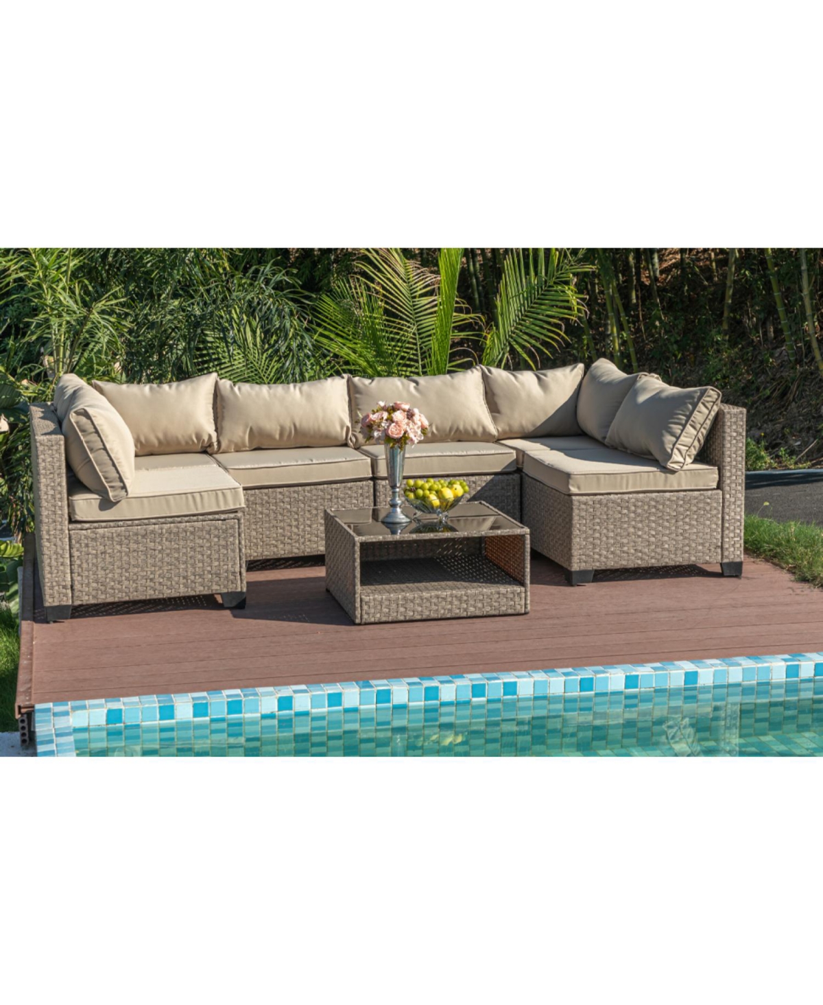 Click here for Streamdale Furniture 7-Piece Patio Furniture Set O... prices