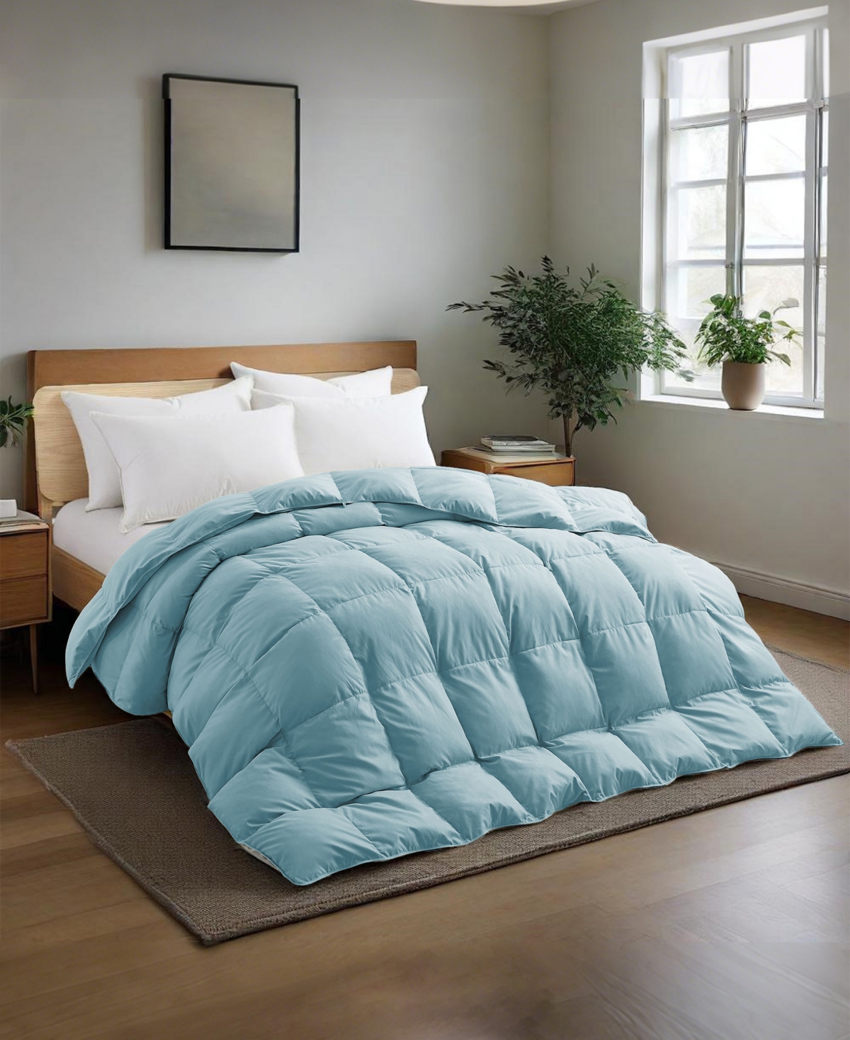 Click here for Unikome Luxury Goose Feather Comforter  King - Blu... prices