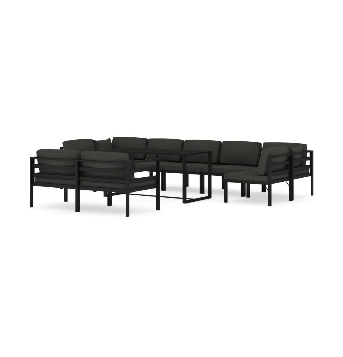 Click here for vidaXL 10 Piece Patio Lounge Set with Cushions Alu... prices