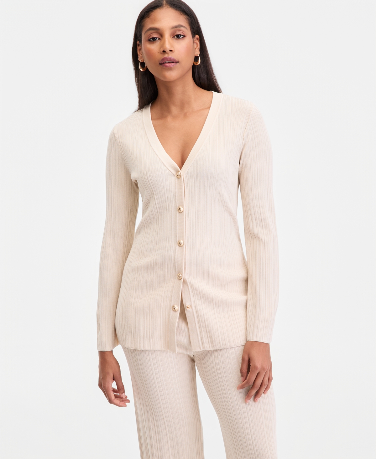 Click here for I.n.c. International Concepts Womens Rib-Knit Long... prices