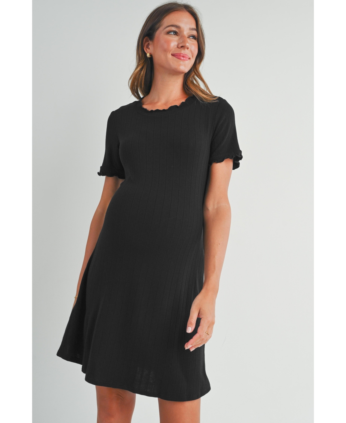 Click here for Hello Miz Maternity Lounge Ribbed Knit Short Sleev... prices