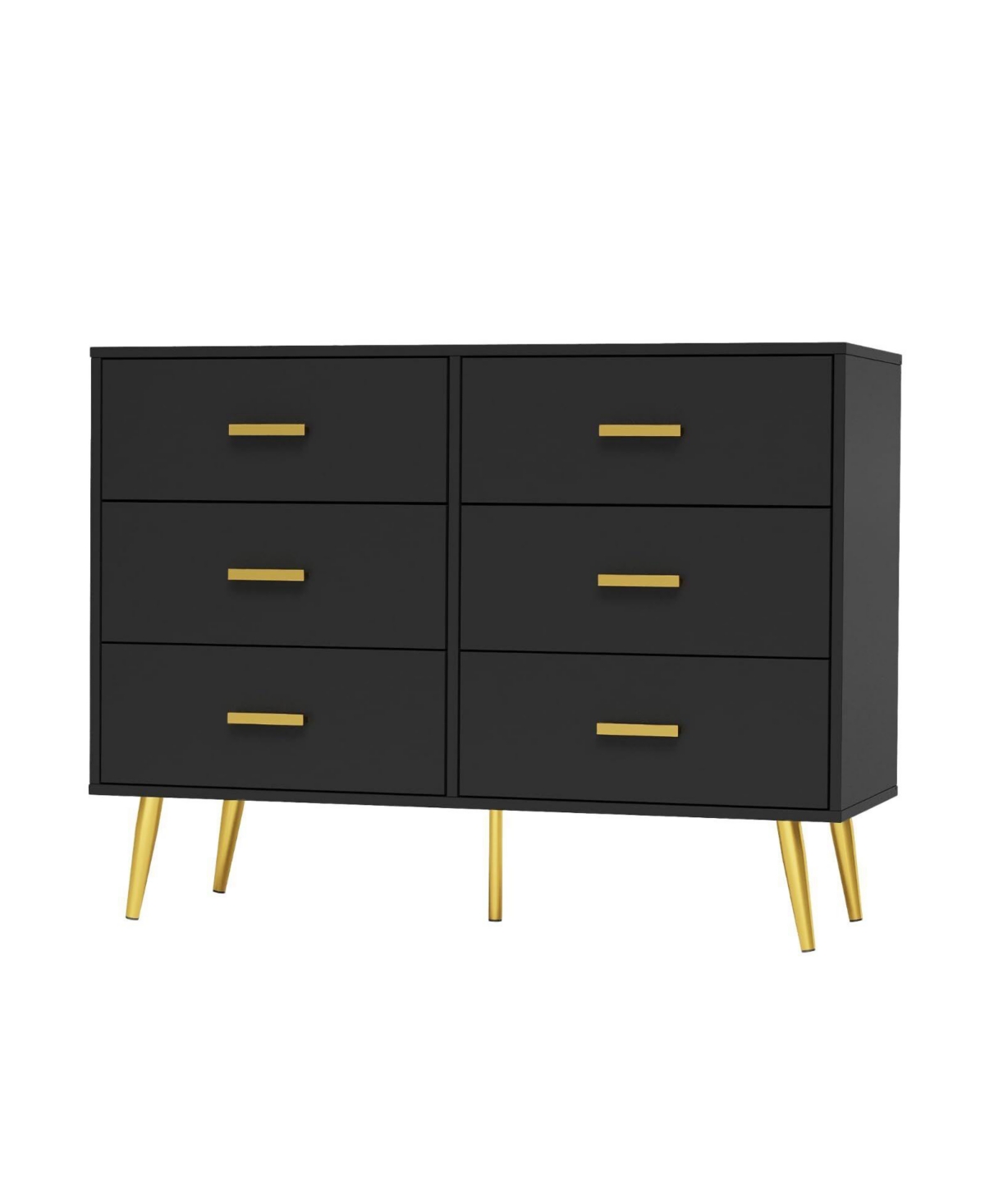 Click here for Gaomon 6 Drawer Wooden Dresser with Gold Knobs  La... prices