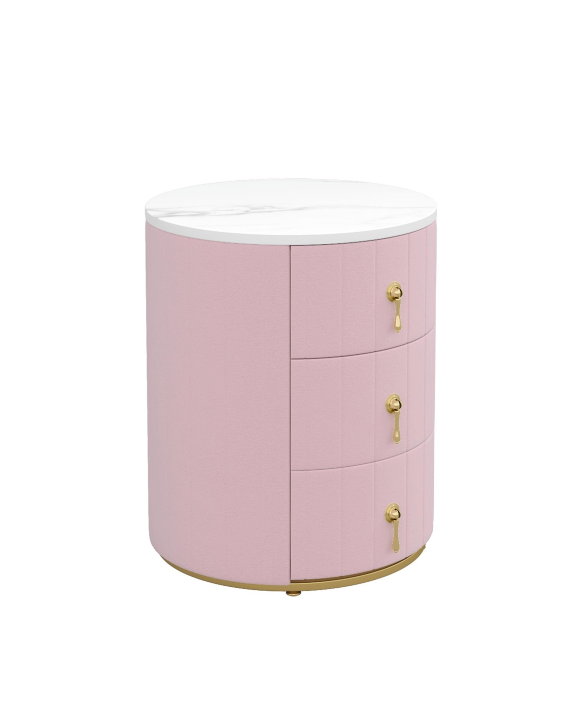 Click here for Cesicia Round Upholstered Nightstand Bedside Table... prices